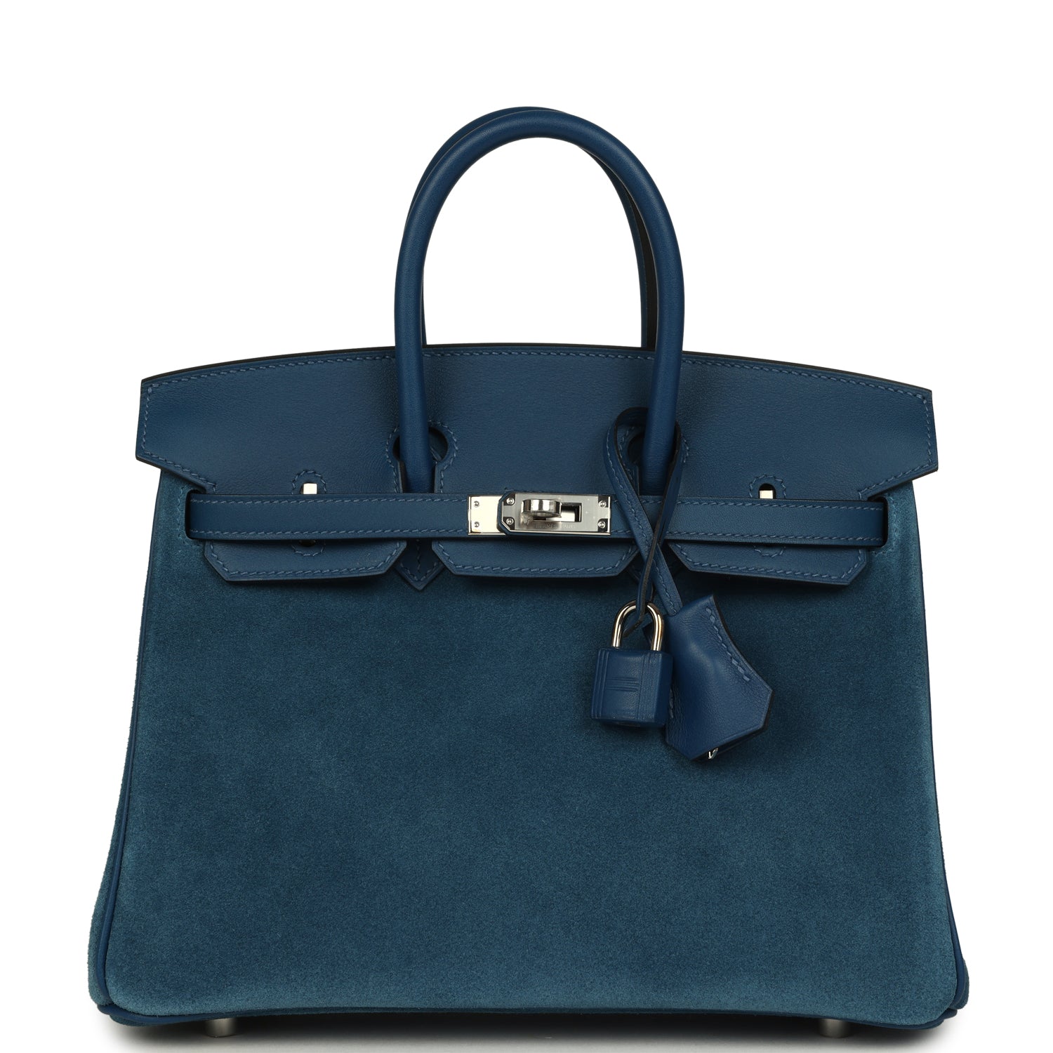 Hermes Birkin 25 Bleu Thalassa Grizzly and Deep Bleu Swift Palladium H