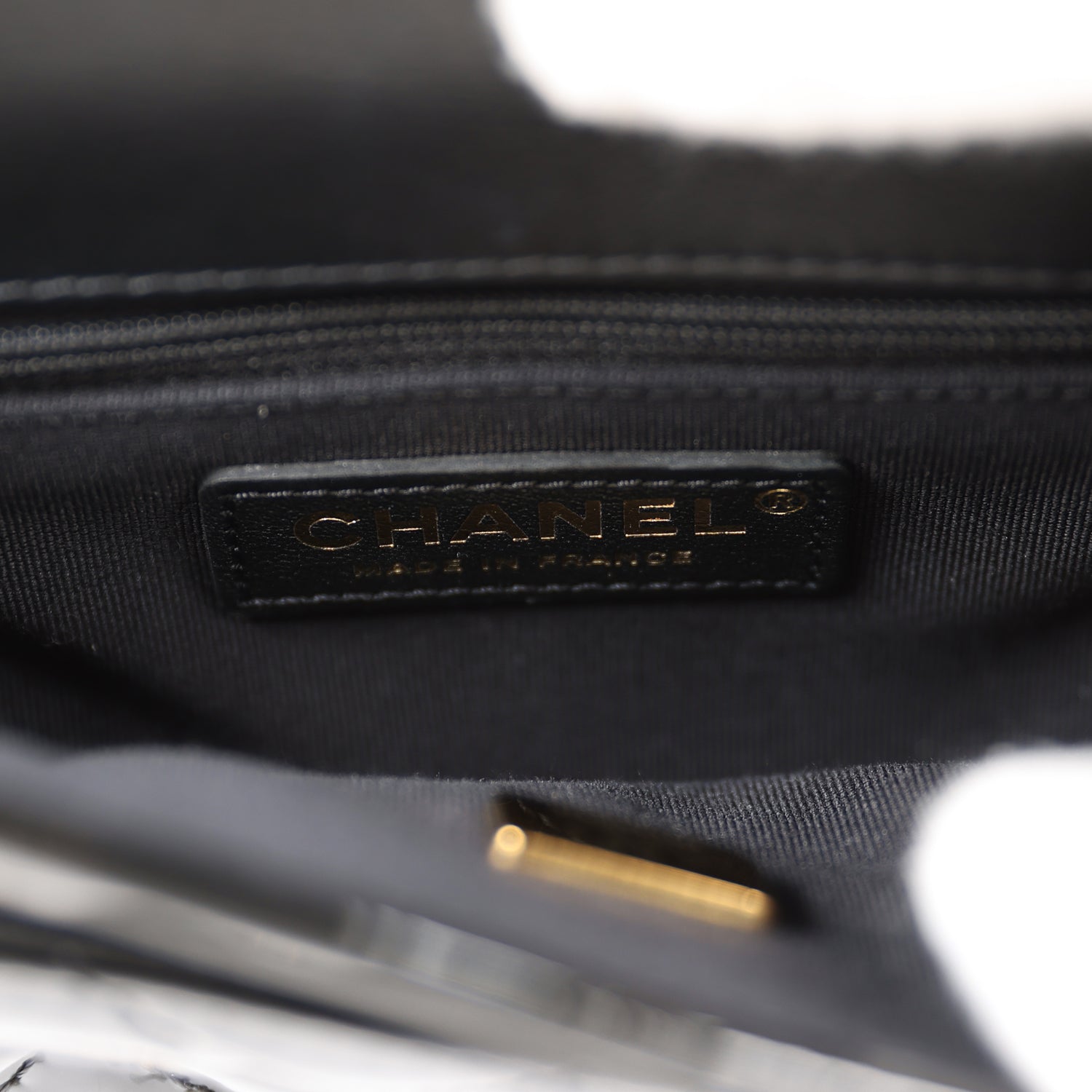 Chanel School Memory Square Top Handle Flap Bag Black Patent Leather A