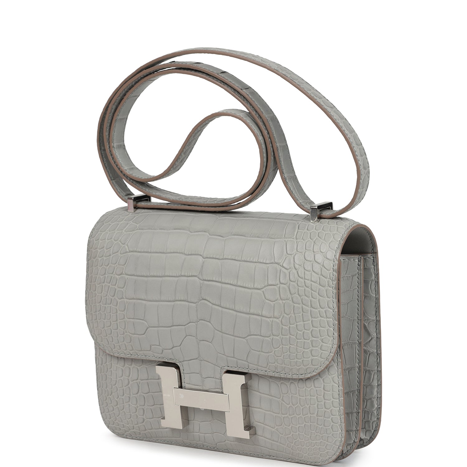 Hermes Constance 18 Gris Perle Matte Alligator Palladium Hardware