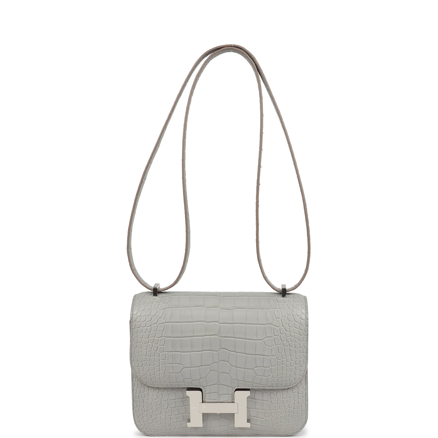 Hermes Constance 18 Gris Perle Matte Alligator Palladium Hardware