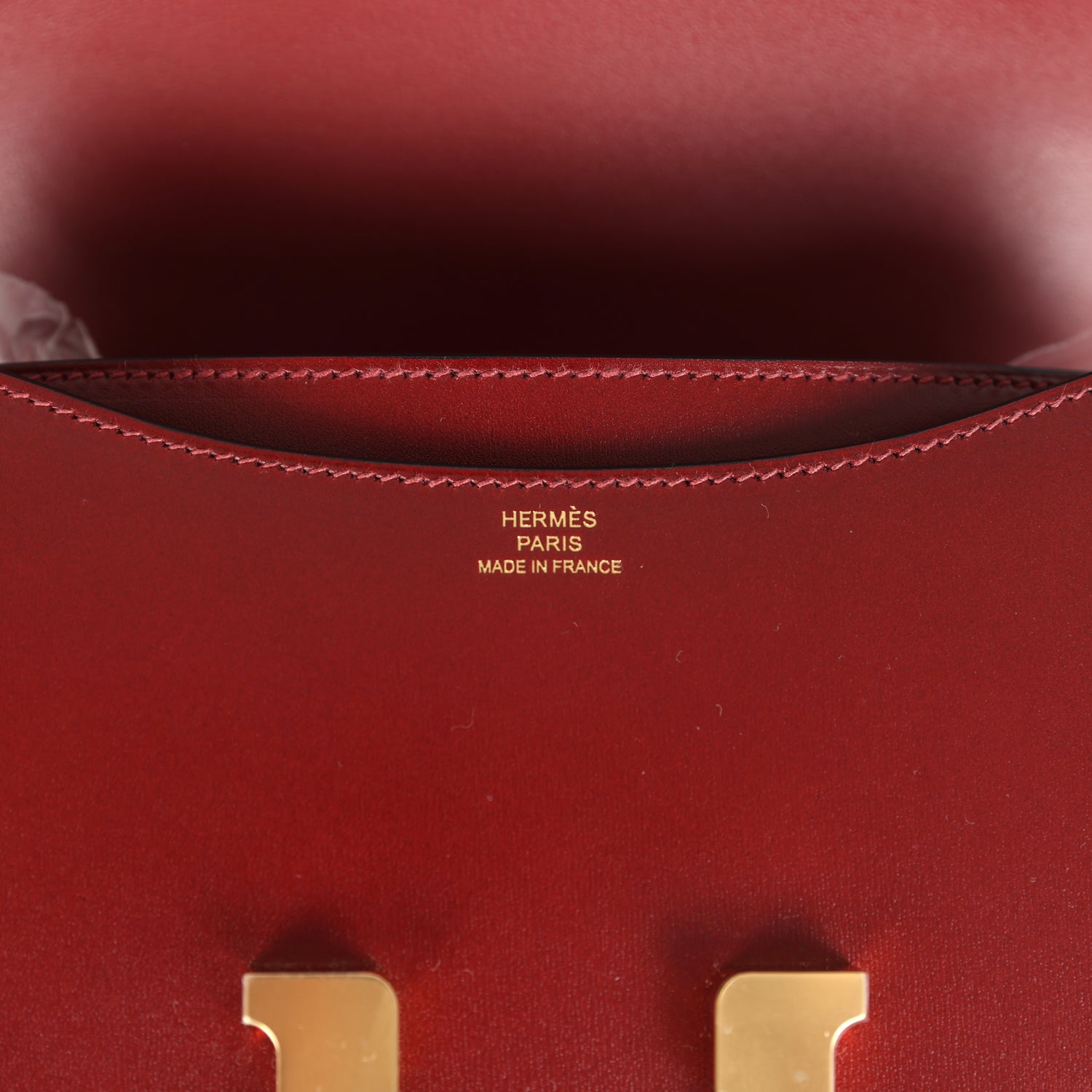 Hermes Constance 1-18 Rouge H Box Gold Hardware