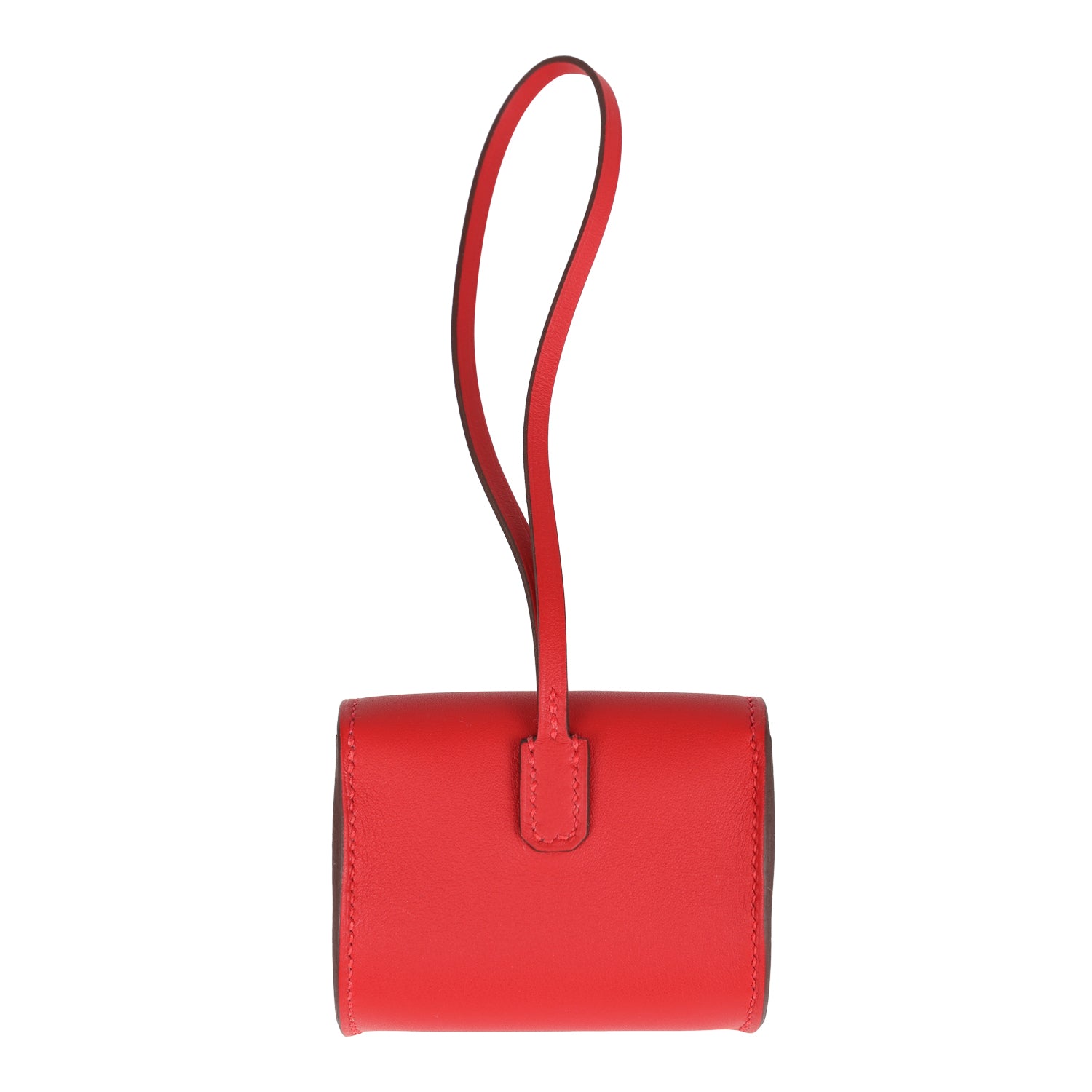 Hermes Kelly Festival Bag Charm Rouge Radieux Swift Palladium Hardware