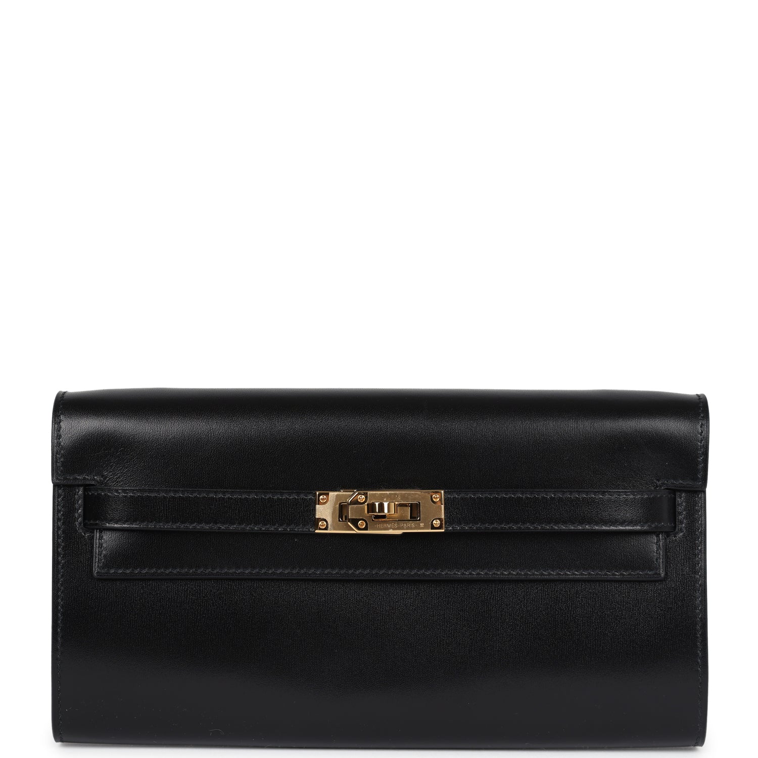 Hermes Kelly Wallet To Go Rock Black Box Gold Hardware