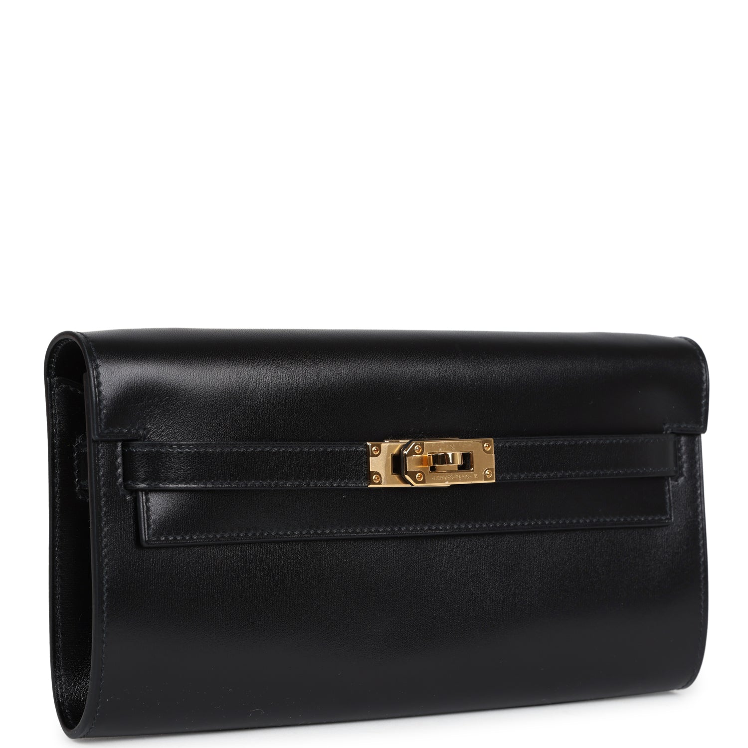 Hermes Kelly Wallet To Go Rock Black Box Gold Hardware