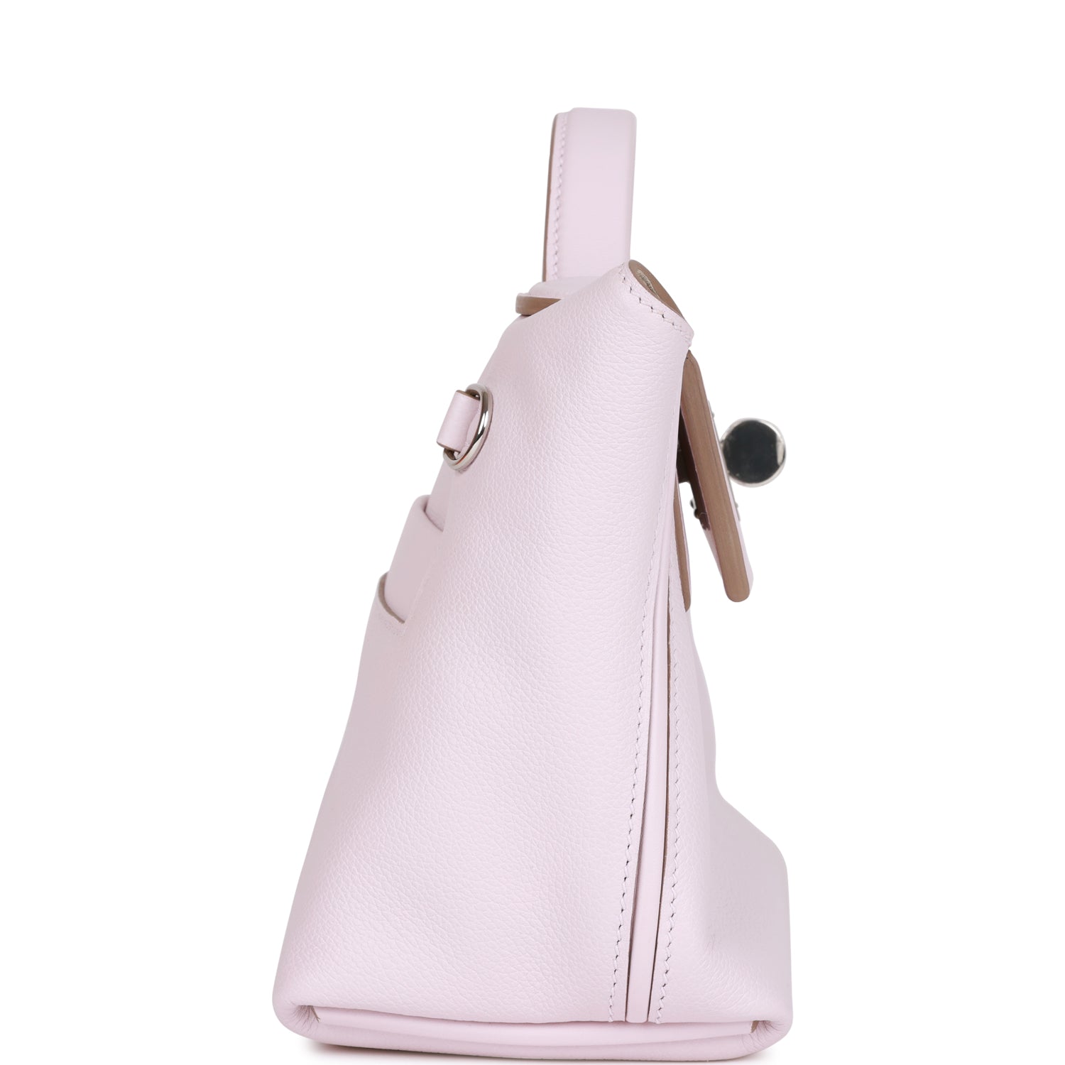 Hermes Mini 24/24 Bag Mauve Pale Verso Evercolor and Swift Palladium H