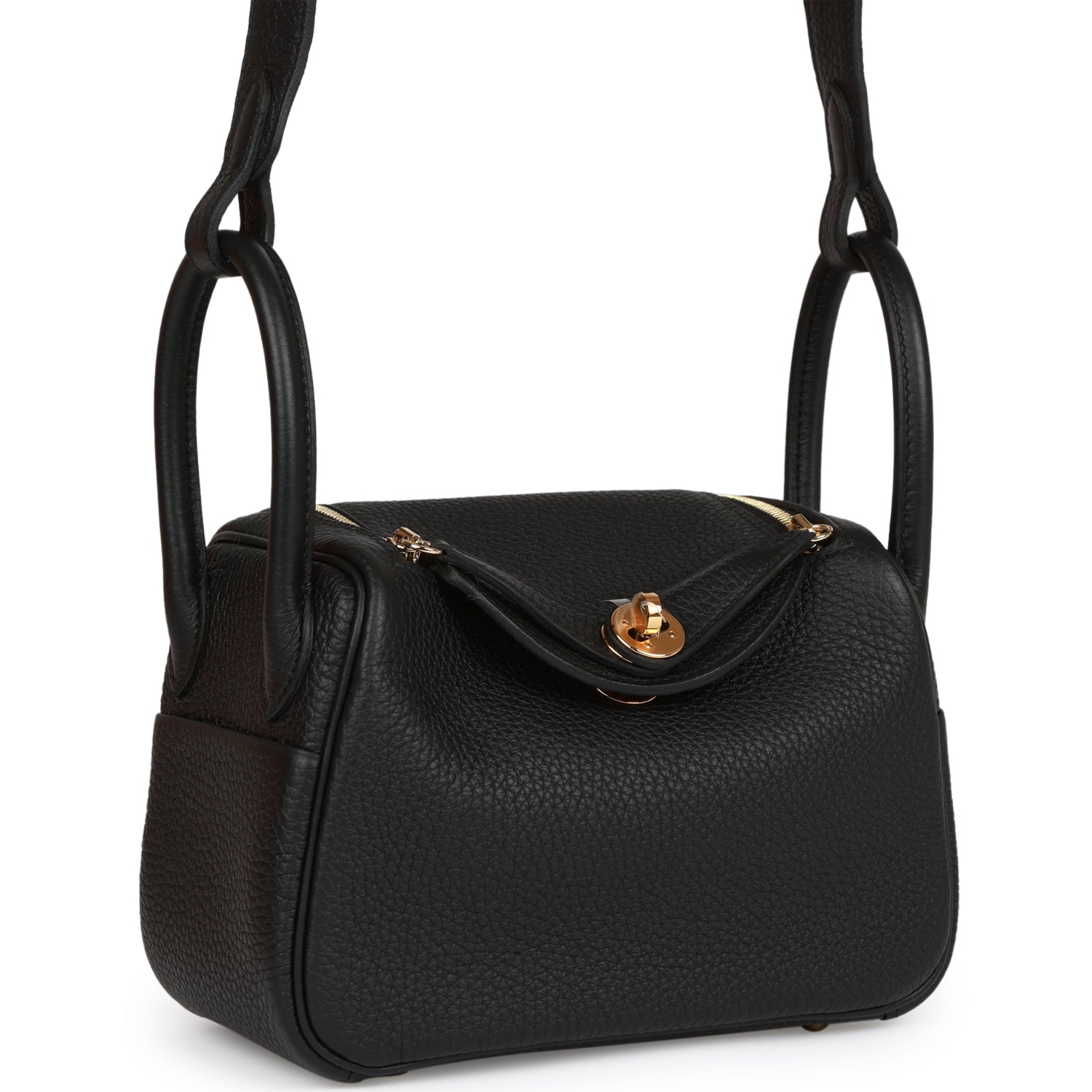 Hermes Mini Lindy Black Clemence Gold Hardware – Madison Avenue Couture