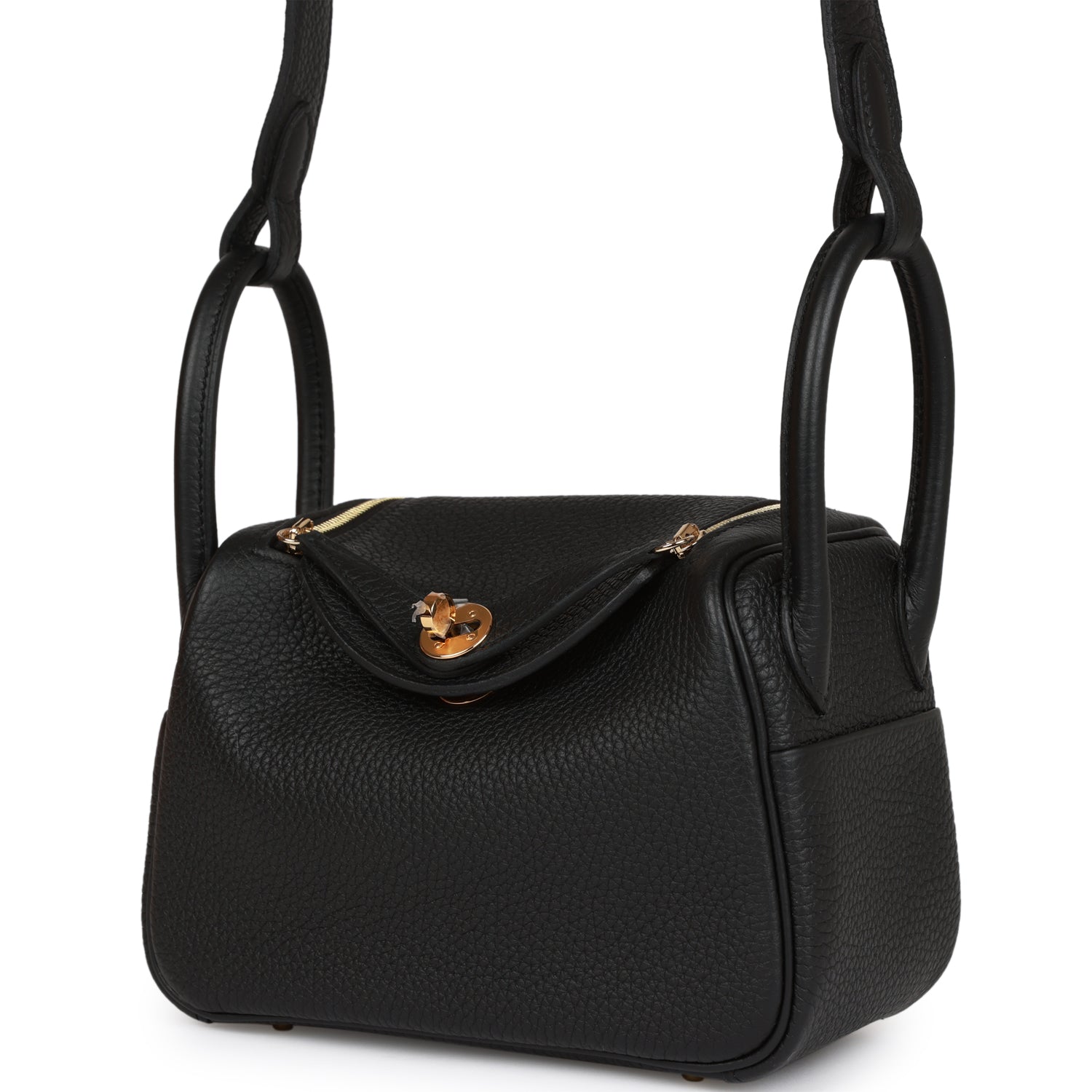 Hermes Mini Lindy Black Clemence Gold Hardware – Madison Avenue Couture