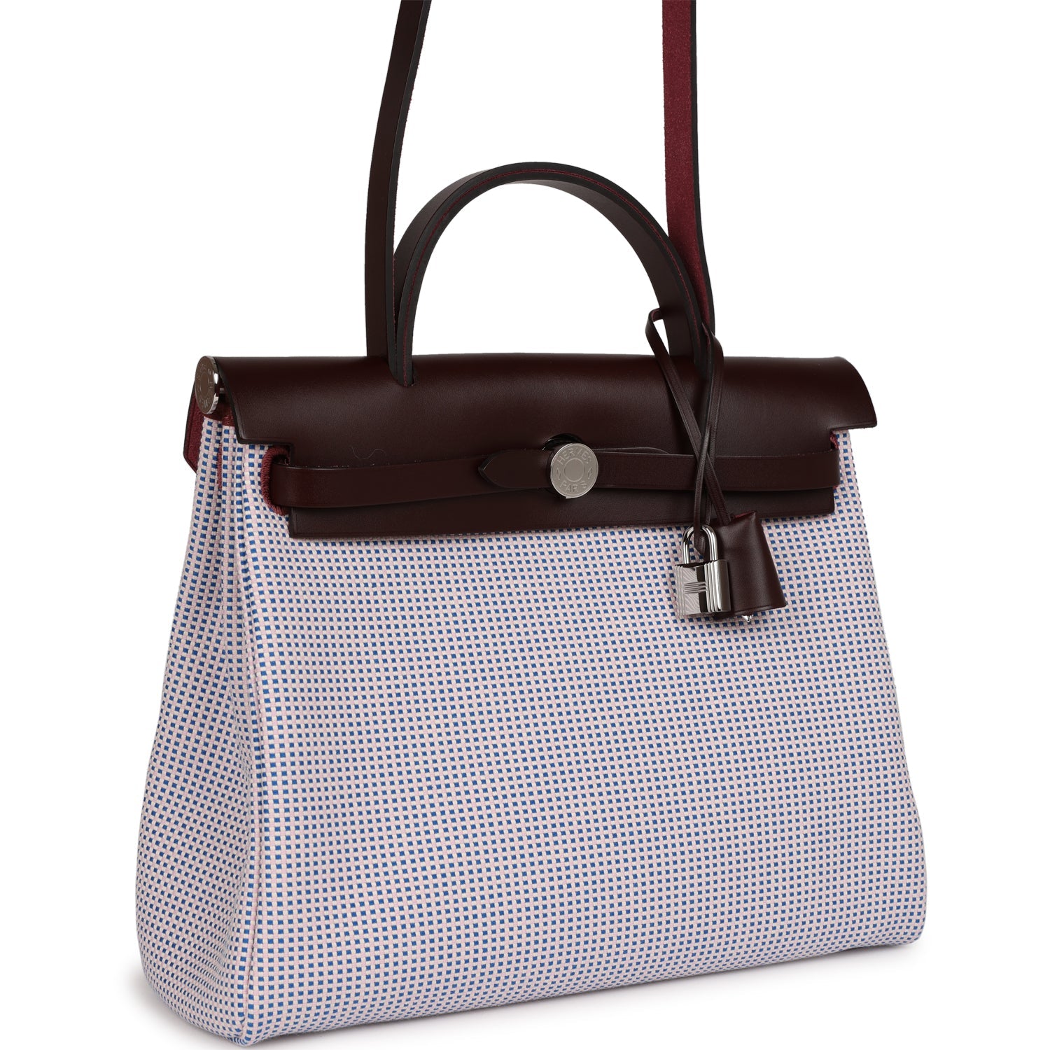 Hermes Herbag Zip Pm 31 Rouge Sellier Vache Hunter Mauve, Bleu Bill, R