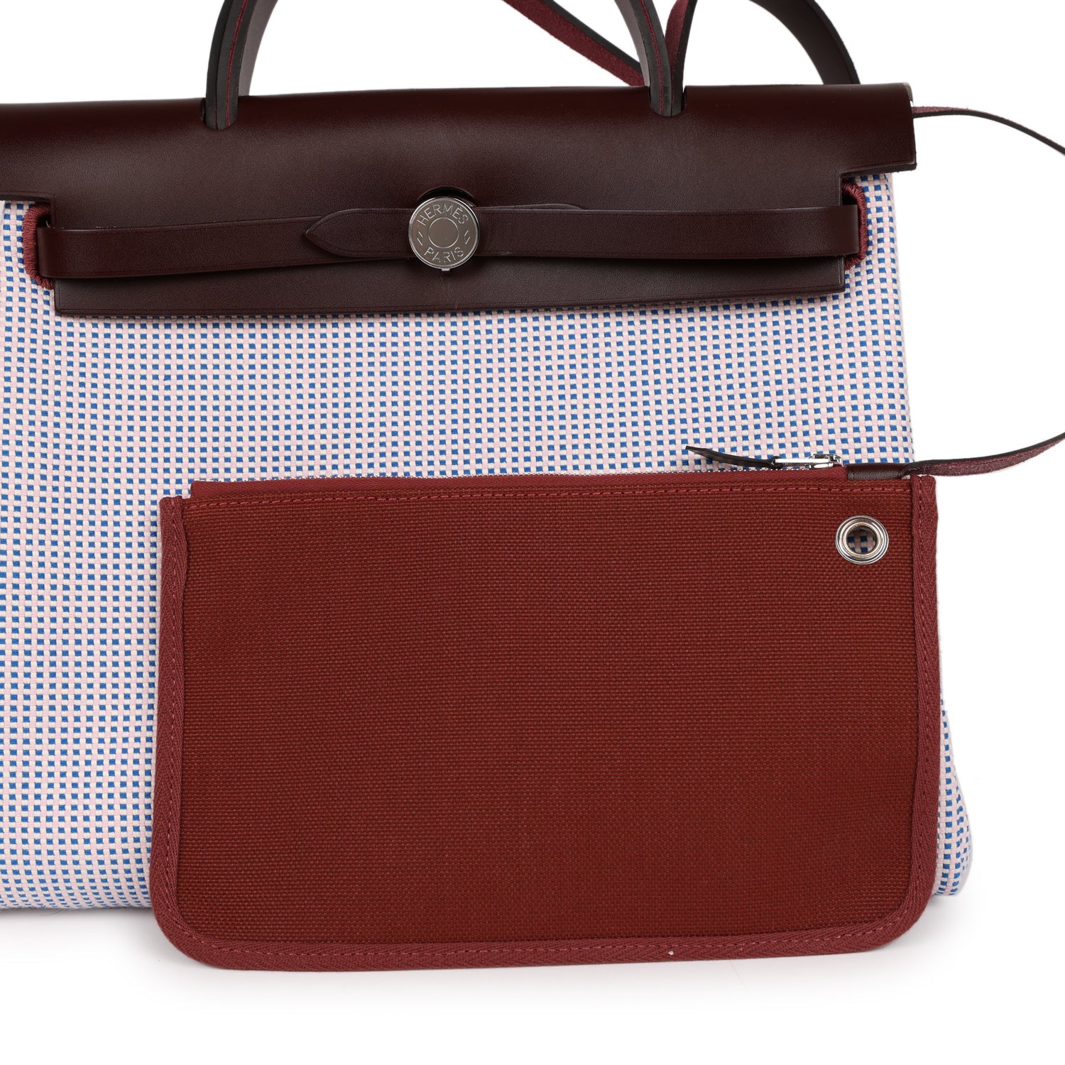 Hermes Herbag Zip Pm 31 Rouge Sellier Vache Hunter Mauve, Bleu Bill, R
