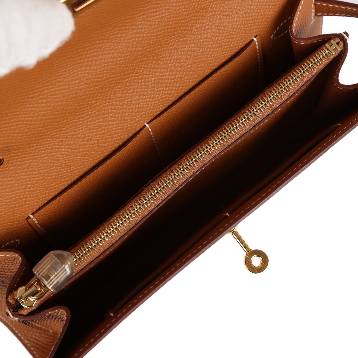 Hermes Kelly Wallet To Go Gold Epsom Gold Hardware
