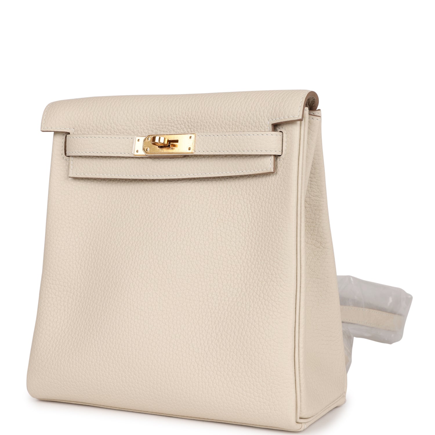 Hermes Kelly Ado II Backpack Craie Clemence Gold Hardware