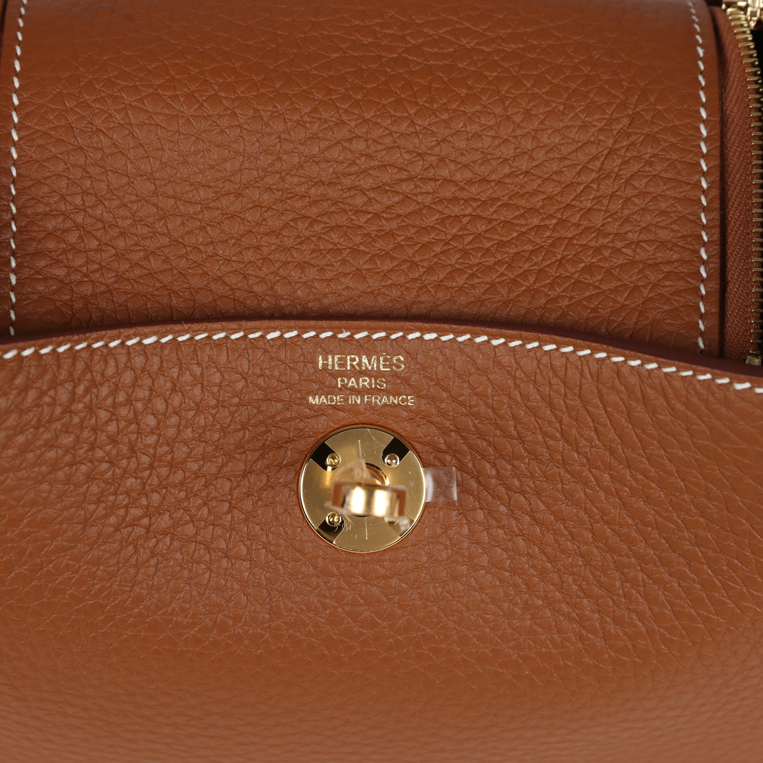 Hermes Mini Lindy Gold Clemence Gold Hardware