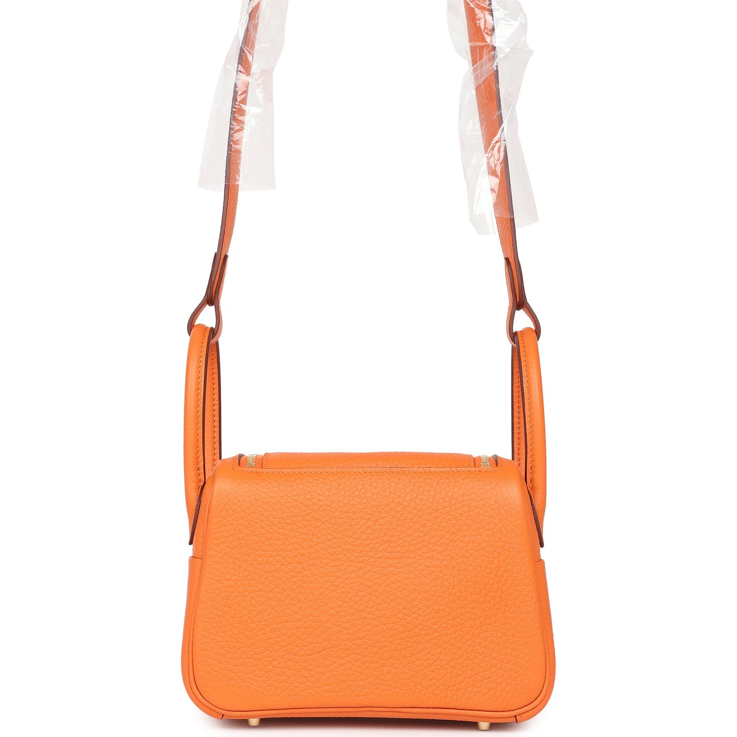 Hermes Mini Lindy Orange Clemence Gold Hardware