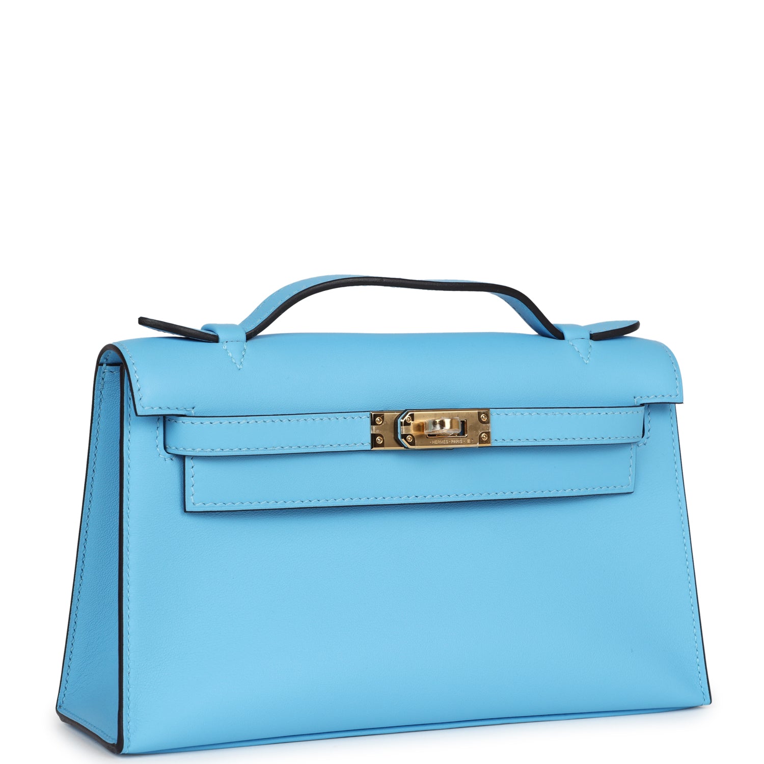 Hermes Kelly Pochette Celeste Swift Gold Hardware – Madison Avenue Couture