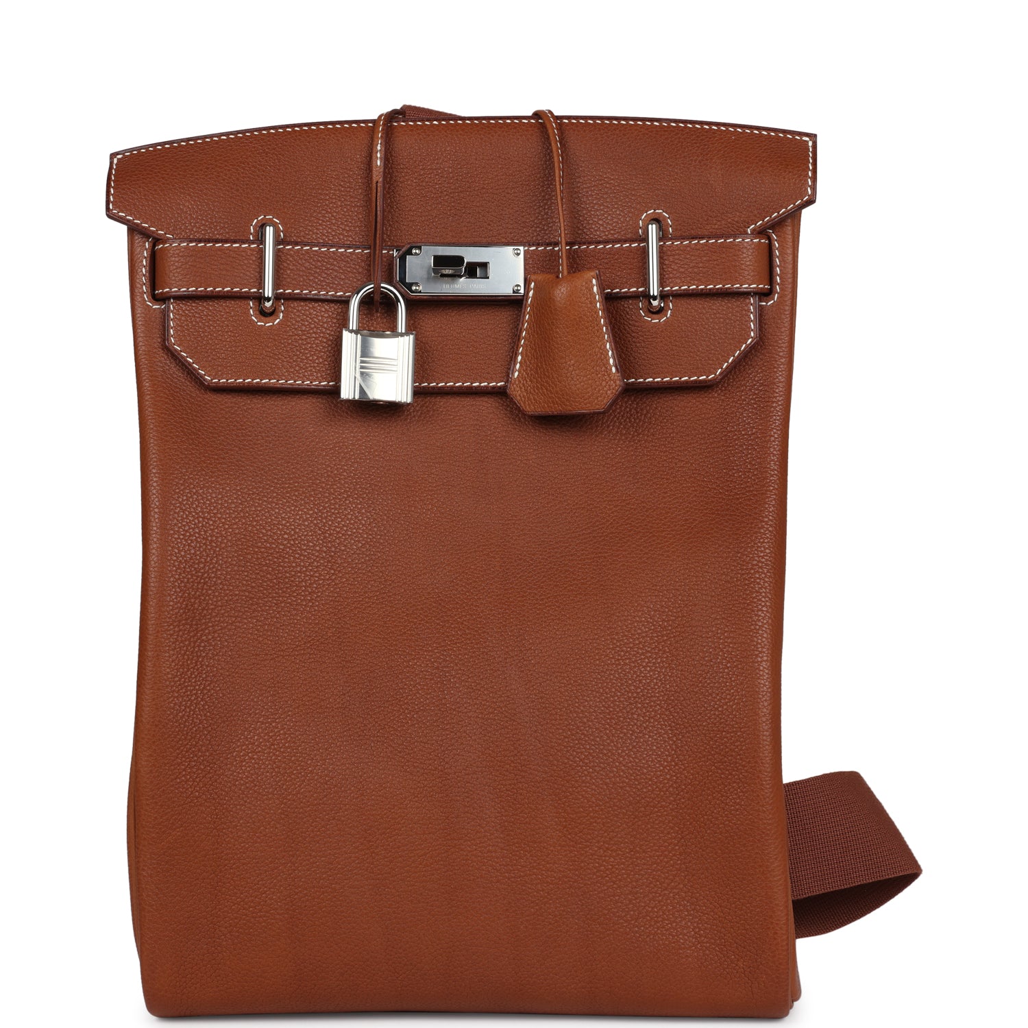 Hermes Hac A Dos GM Backpack Fauve Barenia Faubourg Palladium Hardware