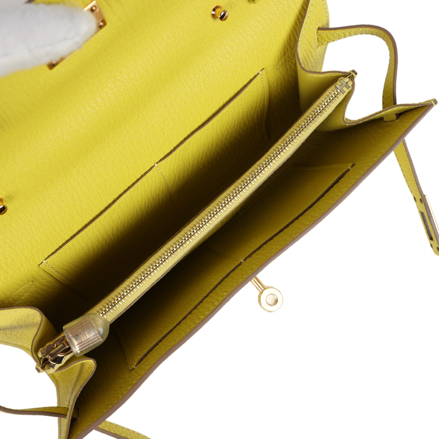 Hermes Kelly Wallet To Go Lime Chevre Mysore Gold Hardware – New ...