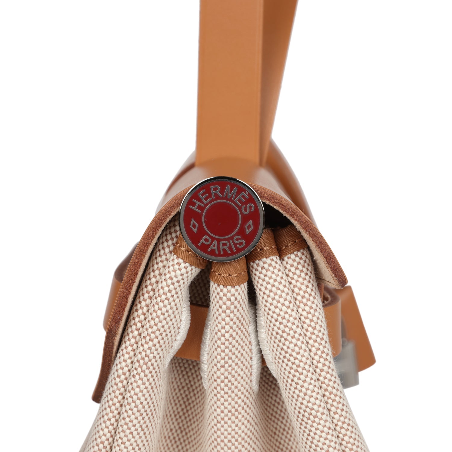 Hermes Herbag Zip PM 31 "Circuit 24" Ecru Toile H Canvas and Naturel S