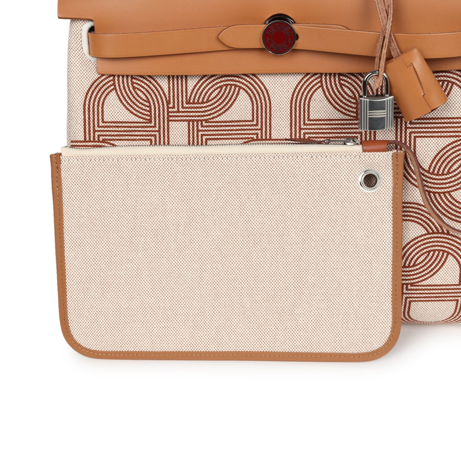 Hermes Herbag Zip PM 31 "Circuit 24" Ecru Toile H Canvas and Naturel S