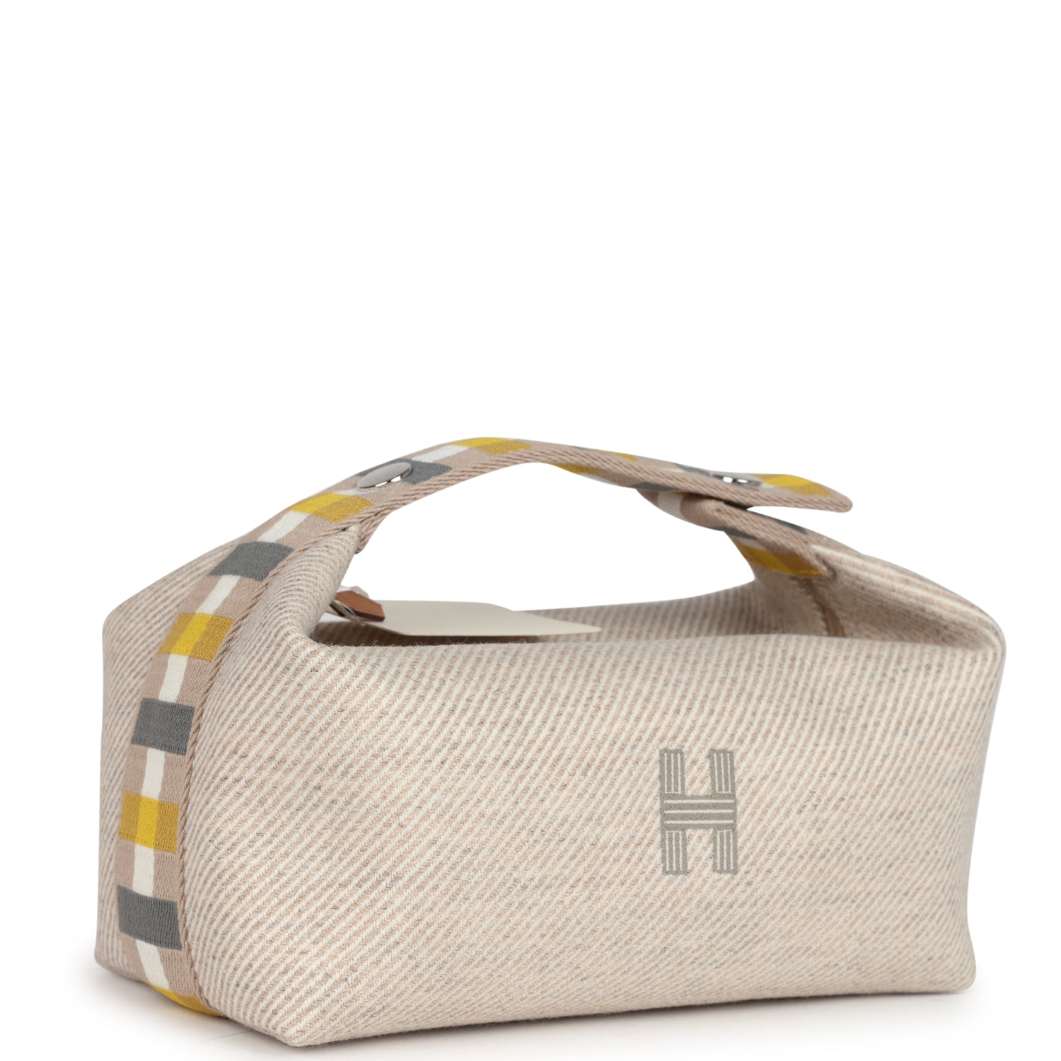 Hermes Bride A Brac Au Carre Case PM Seigle Wool Palladium Hardware