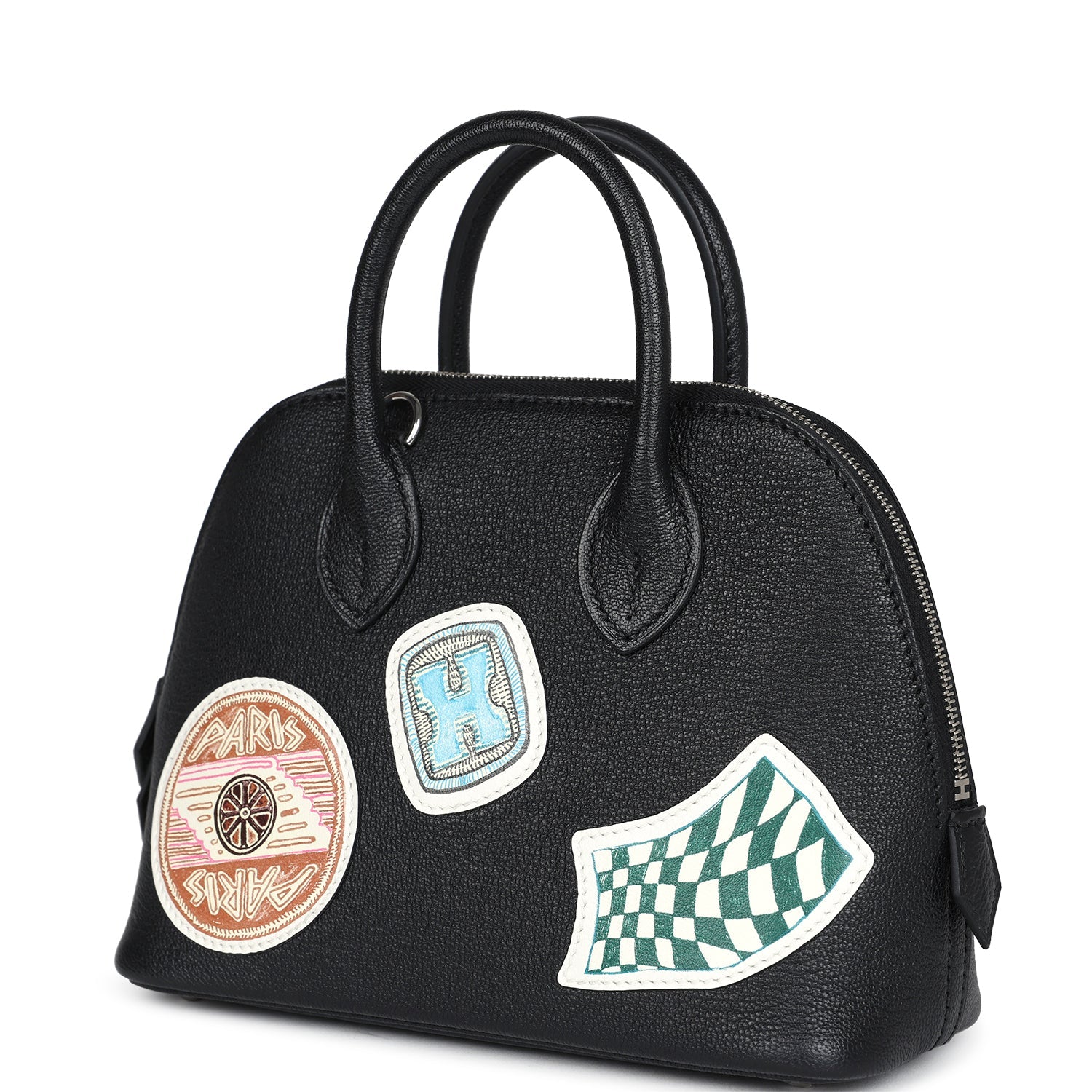 Hermes Mini 1923 Pique-Colle Bolide Black Chevre Palladium Hardware