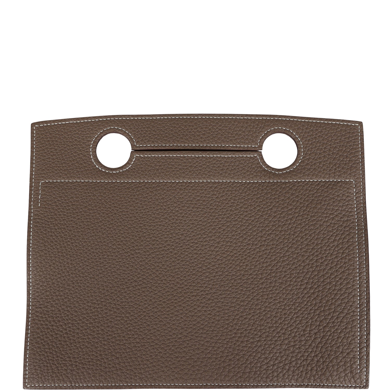 Hermes Back Pocket Pouch Etoupe Togo Palladium Hardware