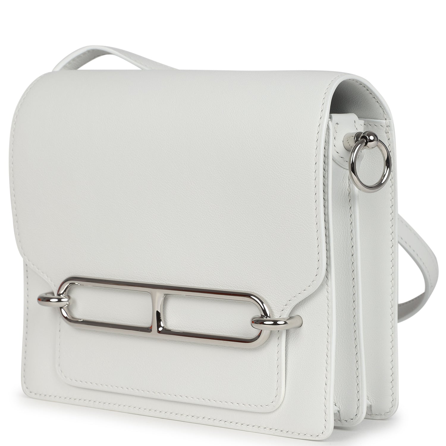 Hermes Mini Roulis New White Evercolor Palladium Hardware