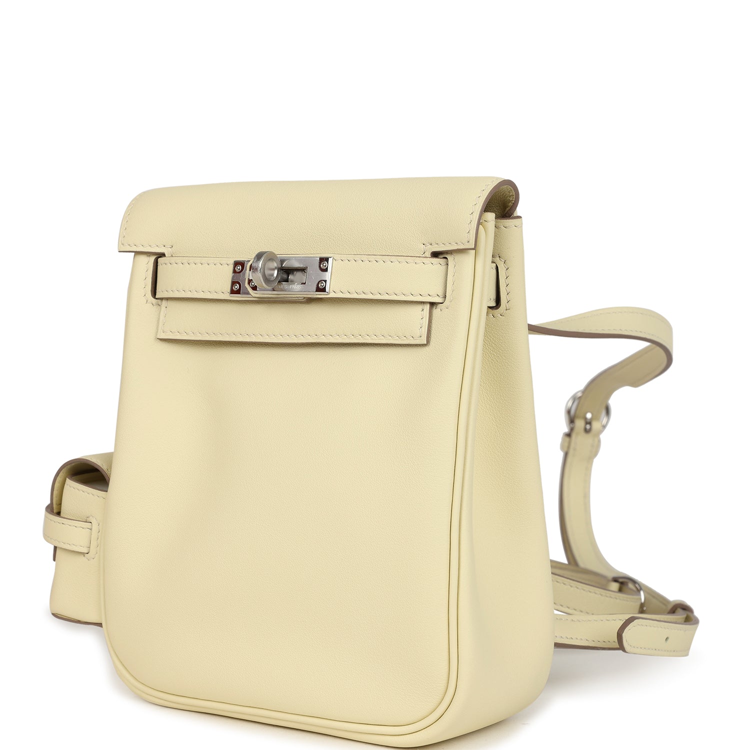 Hermes Mini Kelly Jump Backpack Jaune Milton Swift Palladium Hardware