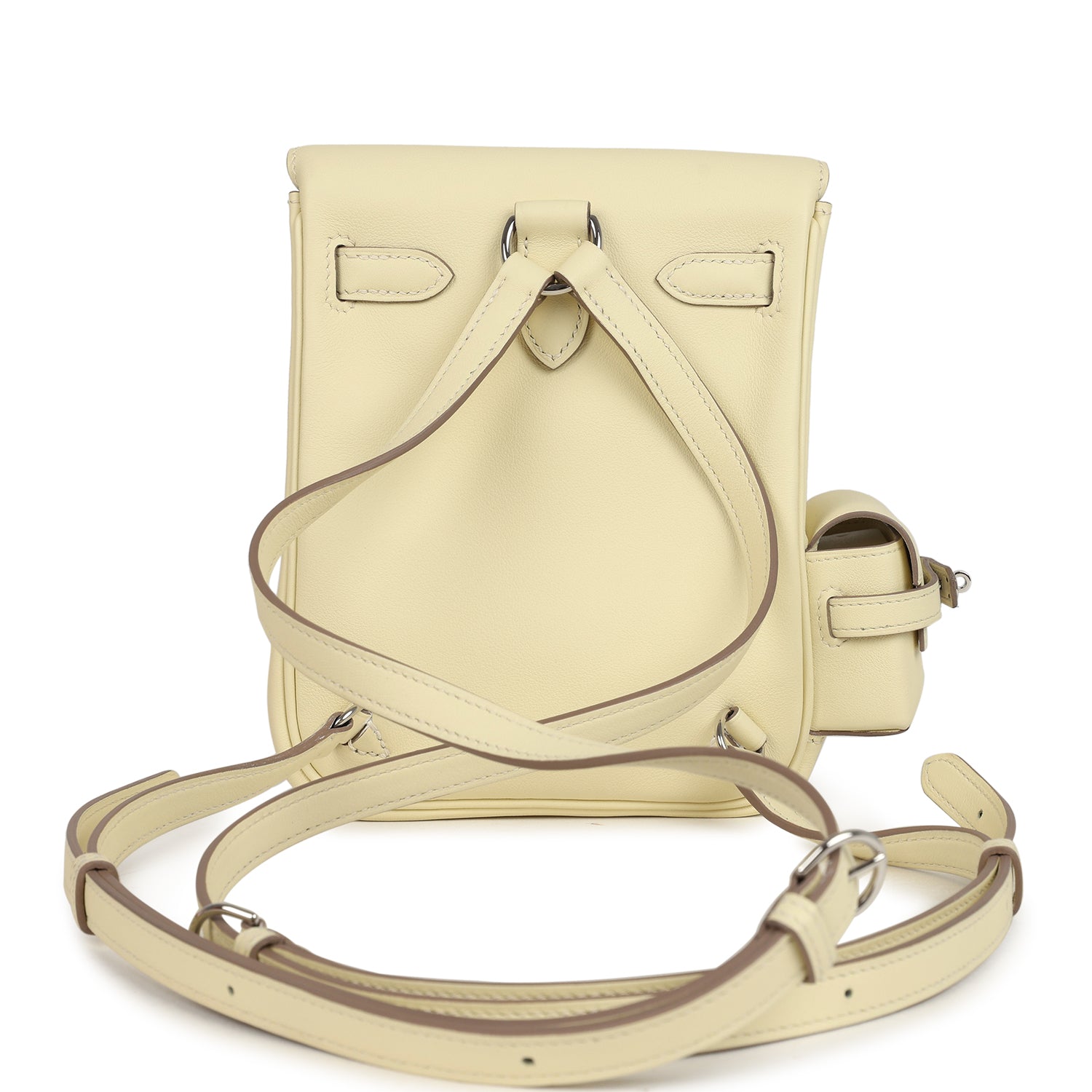 Hermes Mini Kelly Jump Backpack Jaune Milton Swift Palladium Hardware