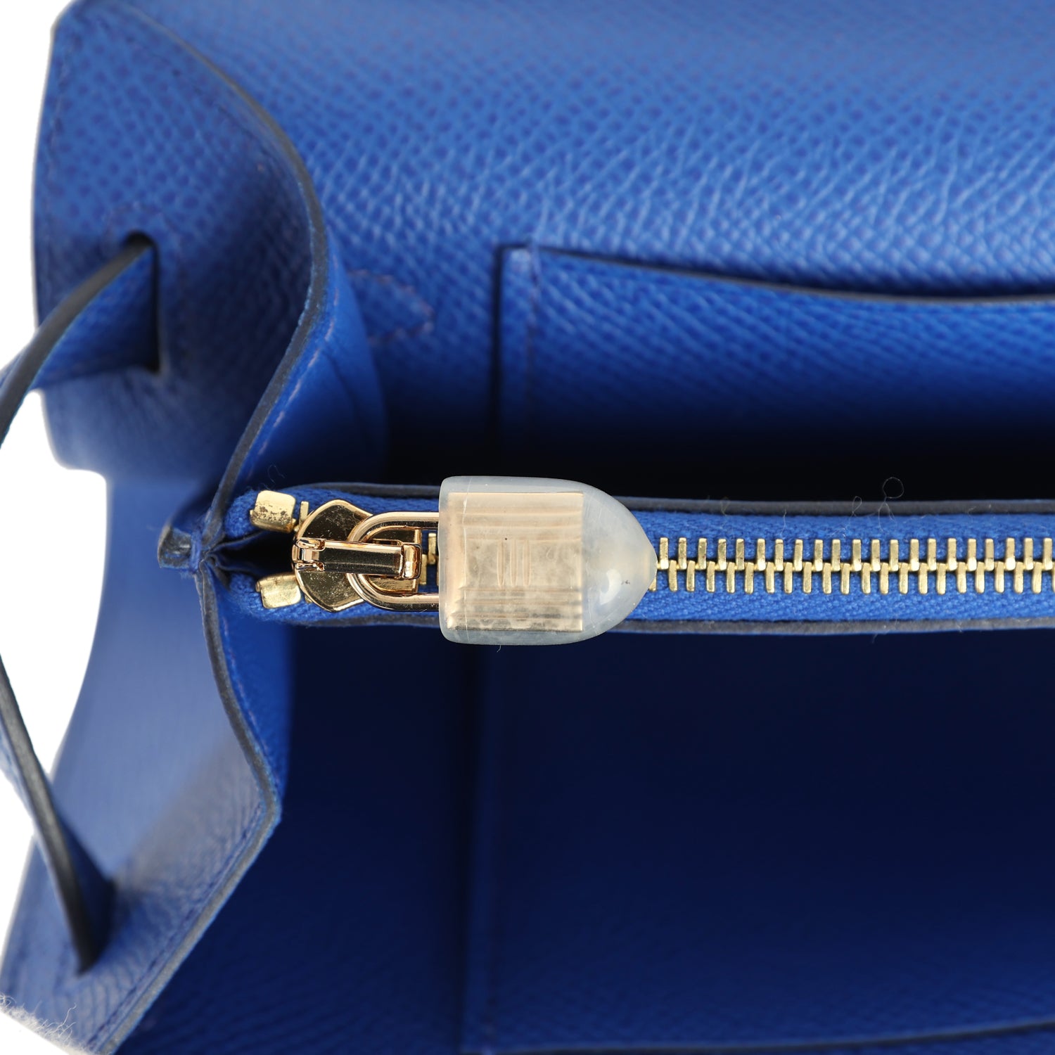 Hermes Kelly Wallet To Go Bleu Royal Epsom Gold Hardware – New & Authentic