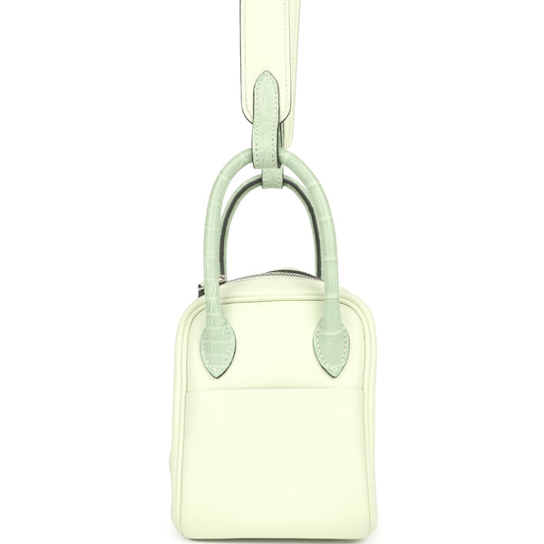 Hermes Mini Lindy Vert Fizz Swift and Matte Alligator Touch Palladium ...
