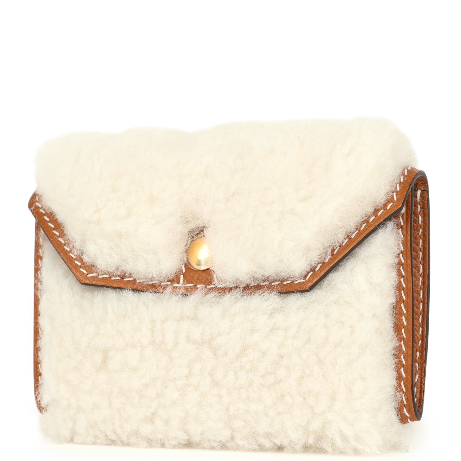 Hermes Kelly Pocket Teddy 18 Belt Gold Epsom and Shearling Gold Hardwa