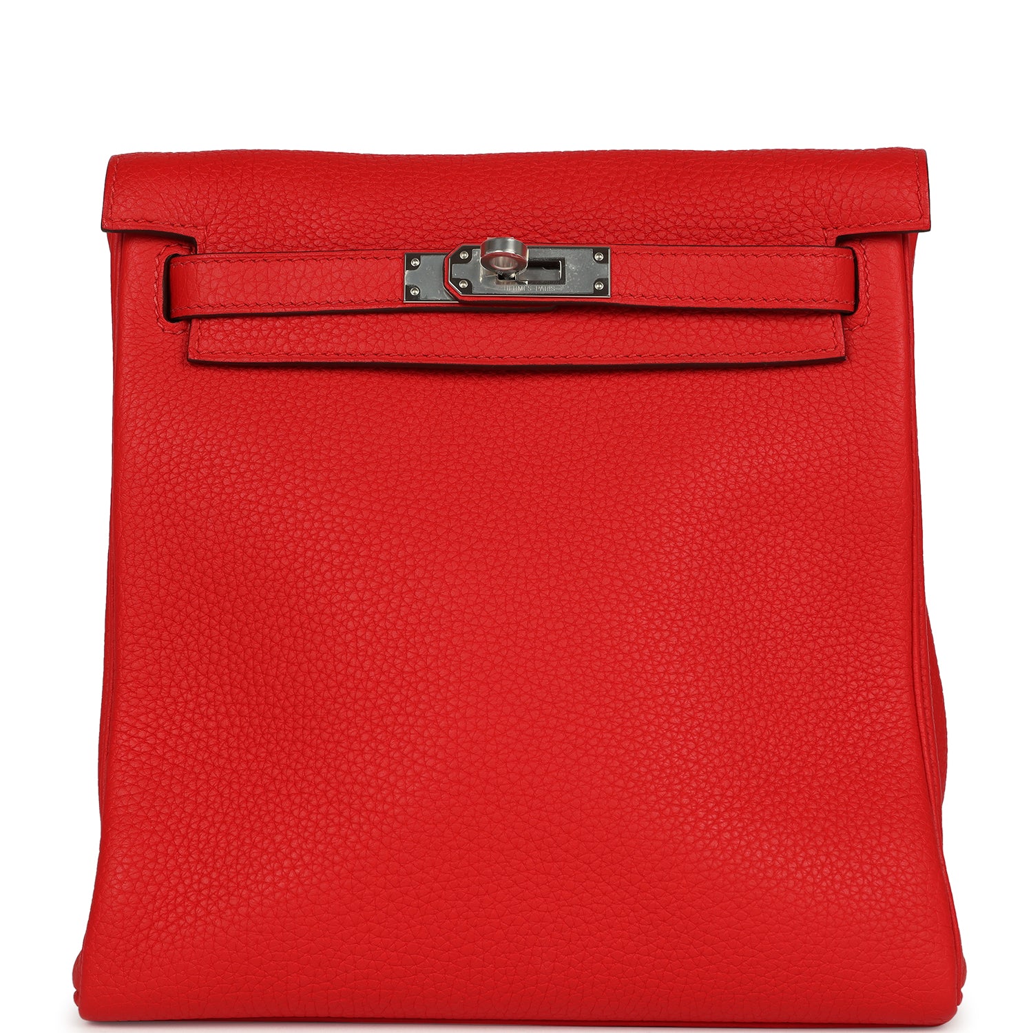 Hermes Kelly Ado II Backpack Rouge De Coeur Clemence Palladium Hardware ...