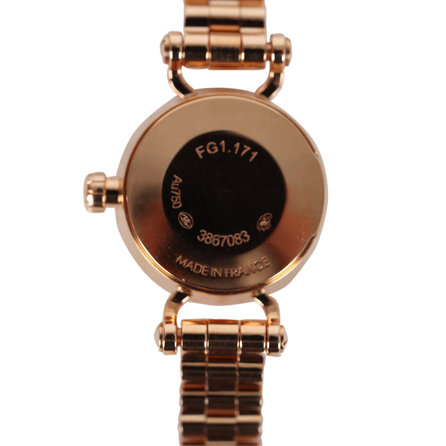 Hermes Faubourg Watch GM 18K Rose Gold White Diamonds Rose Gold Hardwa
