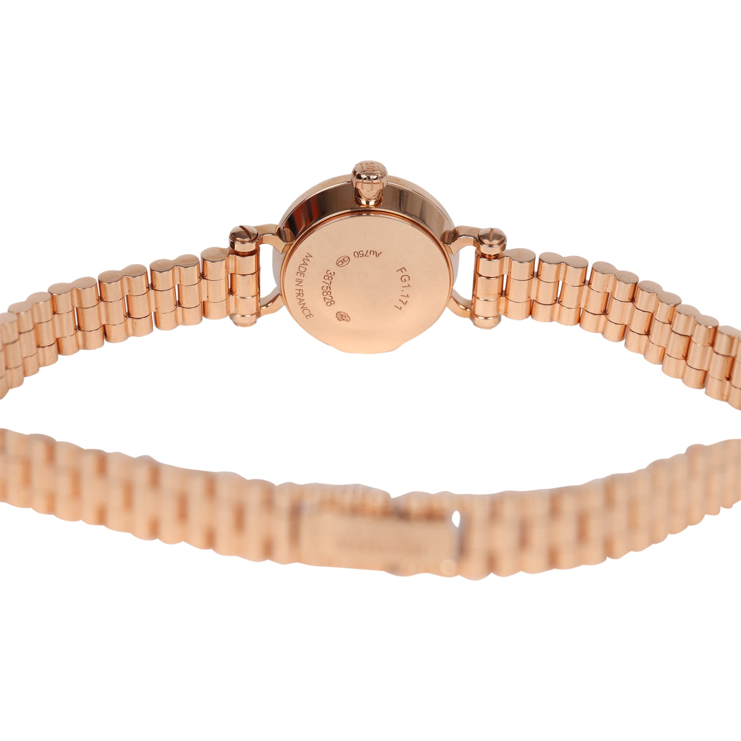Hermes Faubourg Watch Mini White Lacquered 18K Rose Gold and Diamonds