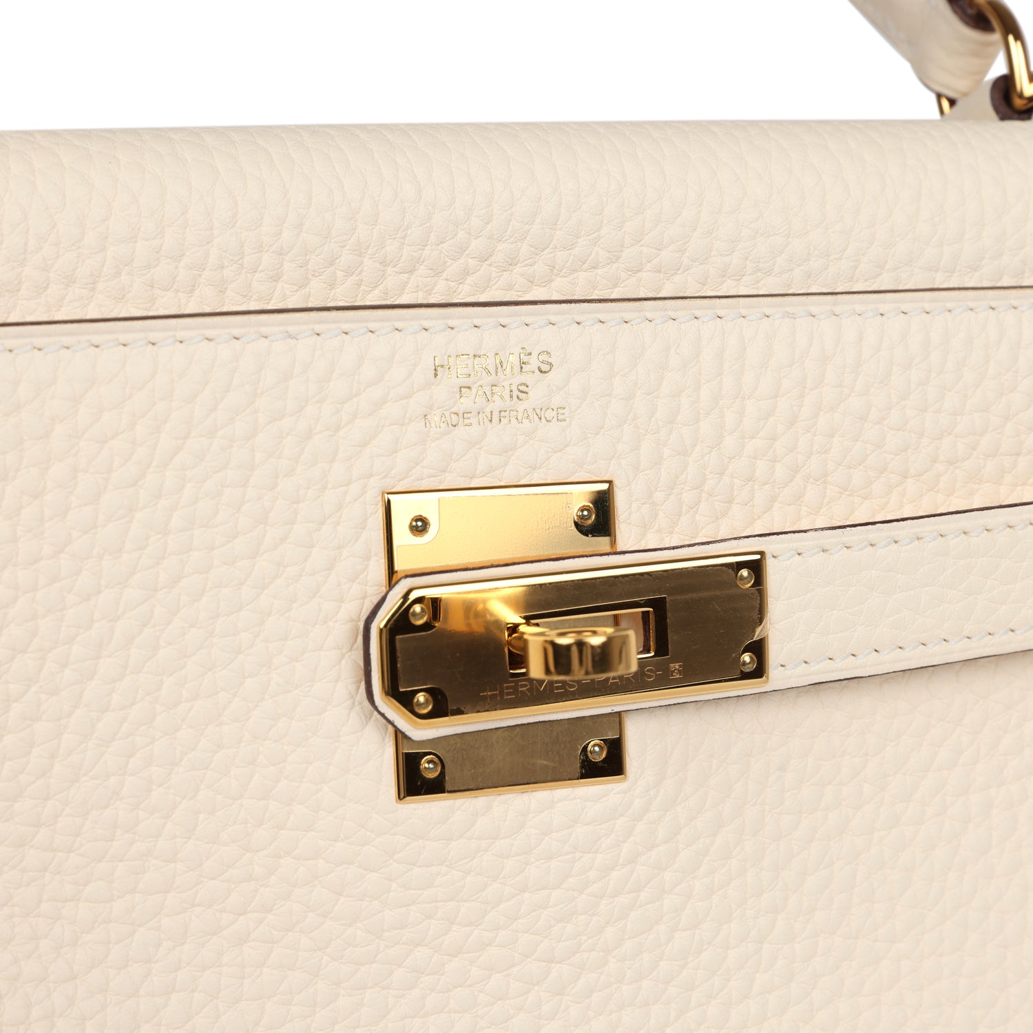 Pre-owned Hermes Kelly Retourne 32 Nata Clemence Gold Hardware