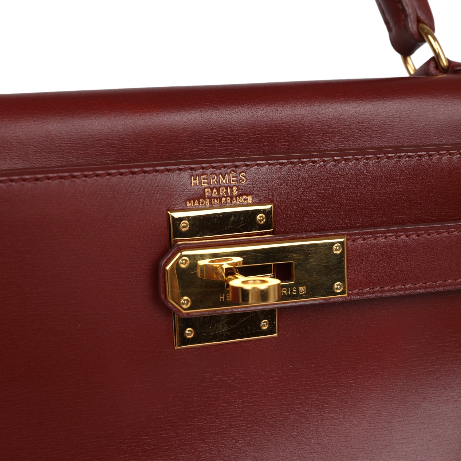 Vintage Hermes Kelly Retourne 28 Rouge H Box Gold Hardware – Madison ...