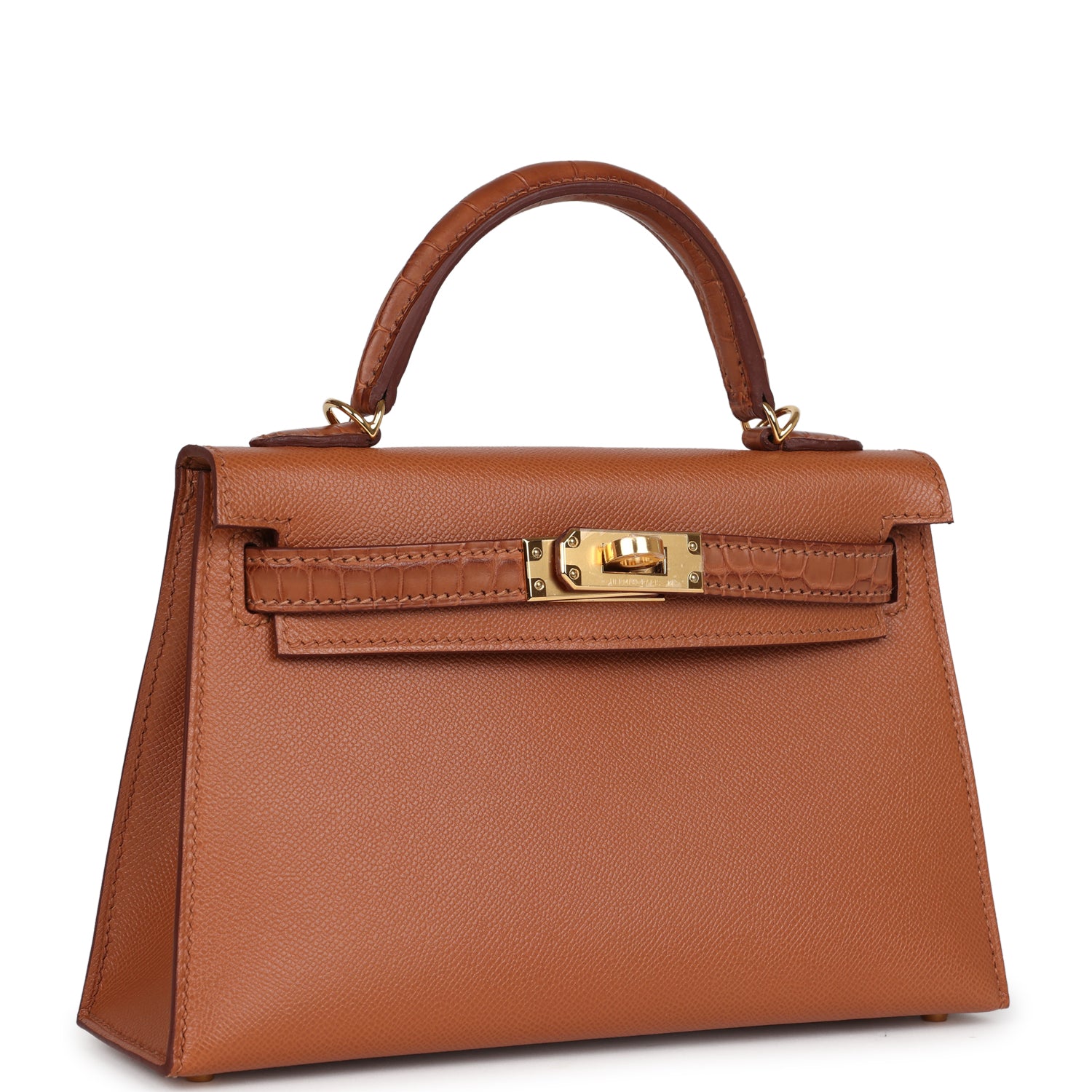Hermes Kelly Sellier 20 Gold Madame and Matte Alligator Touch Gold Har