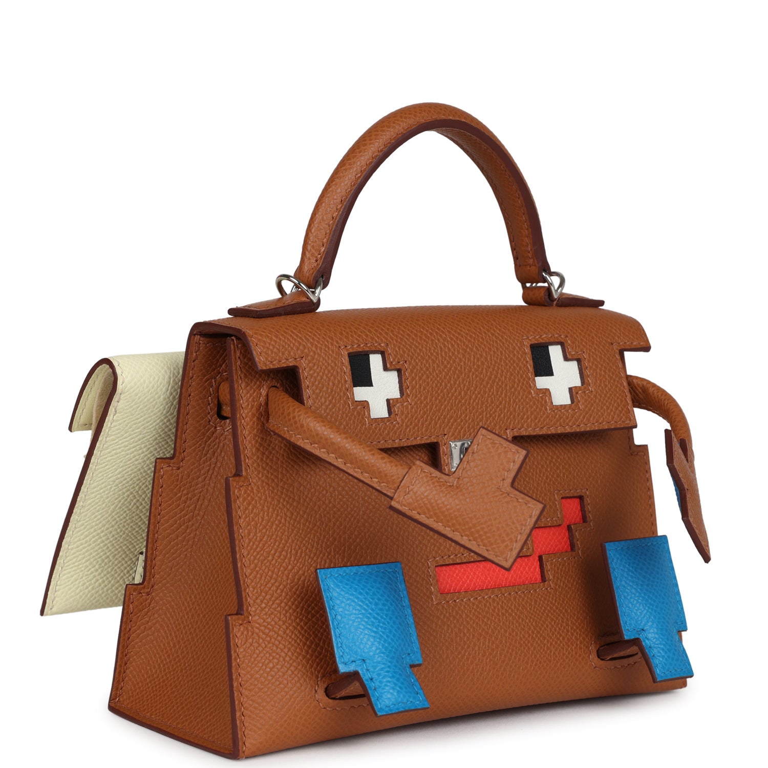 Hermes "Quelle Idolle" Picto Kelly Doll Gold, Bleu Zanzibar, Jaune Mil