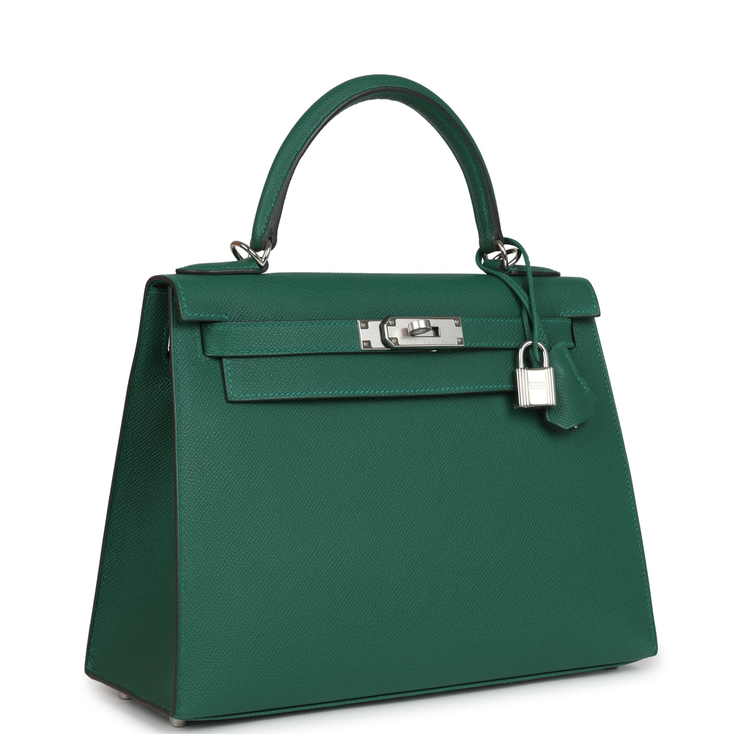 Hermes Kelly Sellier 28 Vert Moyen Epsom Palladium Hardware