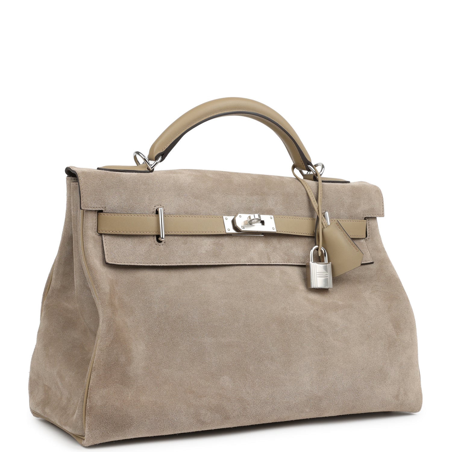 Hermes Kelly 42 Maxi Gris Caillou Grizzly and Beige Marfa Swift ...