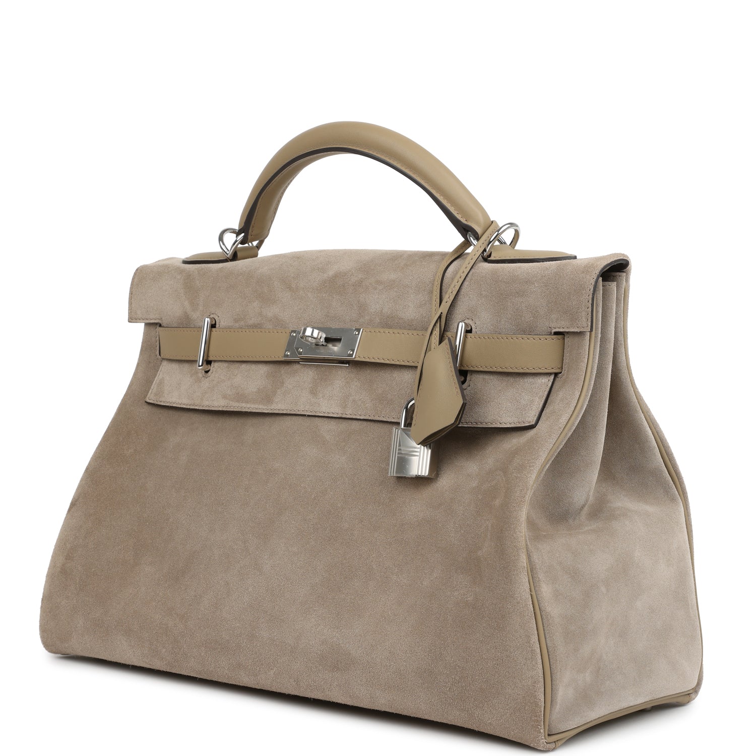 Hermes Kelly 42 Maxi Gris Caillou Grizzly and Beige Marfa Swift Pallad