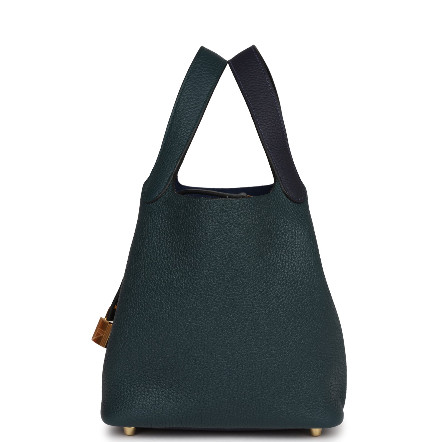 Hermes Picotin Lock 18 Casaque Bleu Nuit and Vert Cypress Clemence Gol