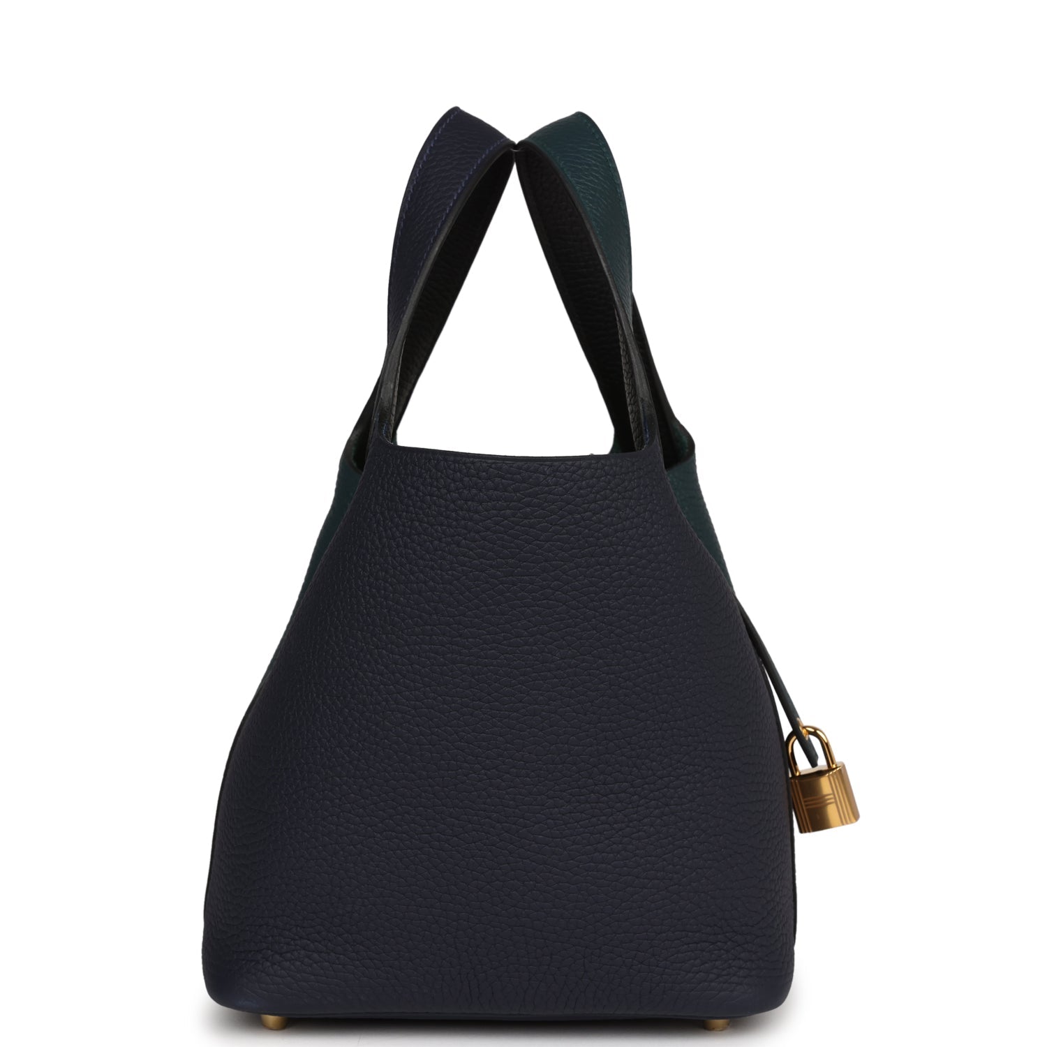 Hermes Picotin Lock 18 Casaque Bleu Nuit and Vert Cypress Clemence Gol