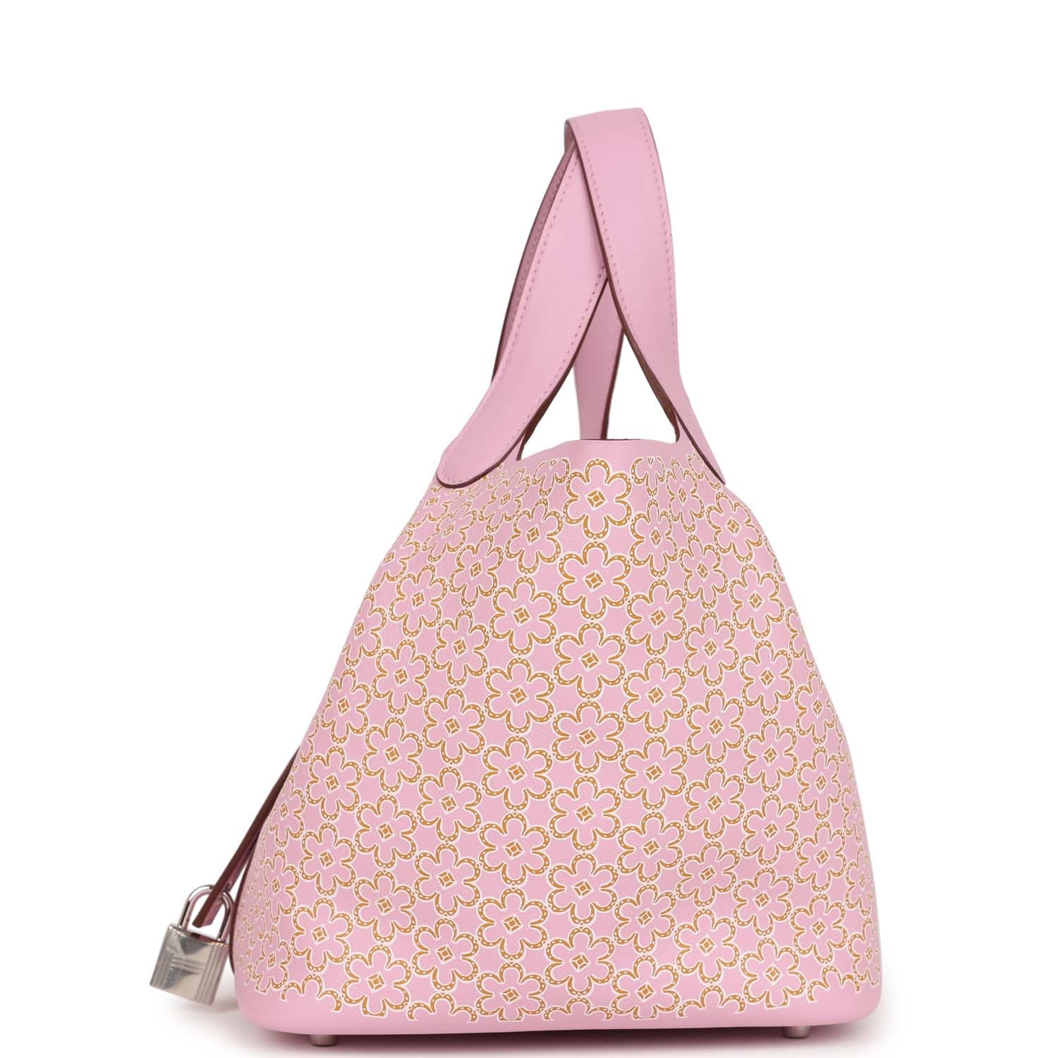 Hermes Picotin Lock 18 "Lucky Daisy" Mauve Sylvestre/Cuivre/White Swif