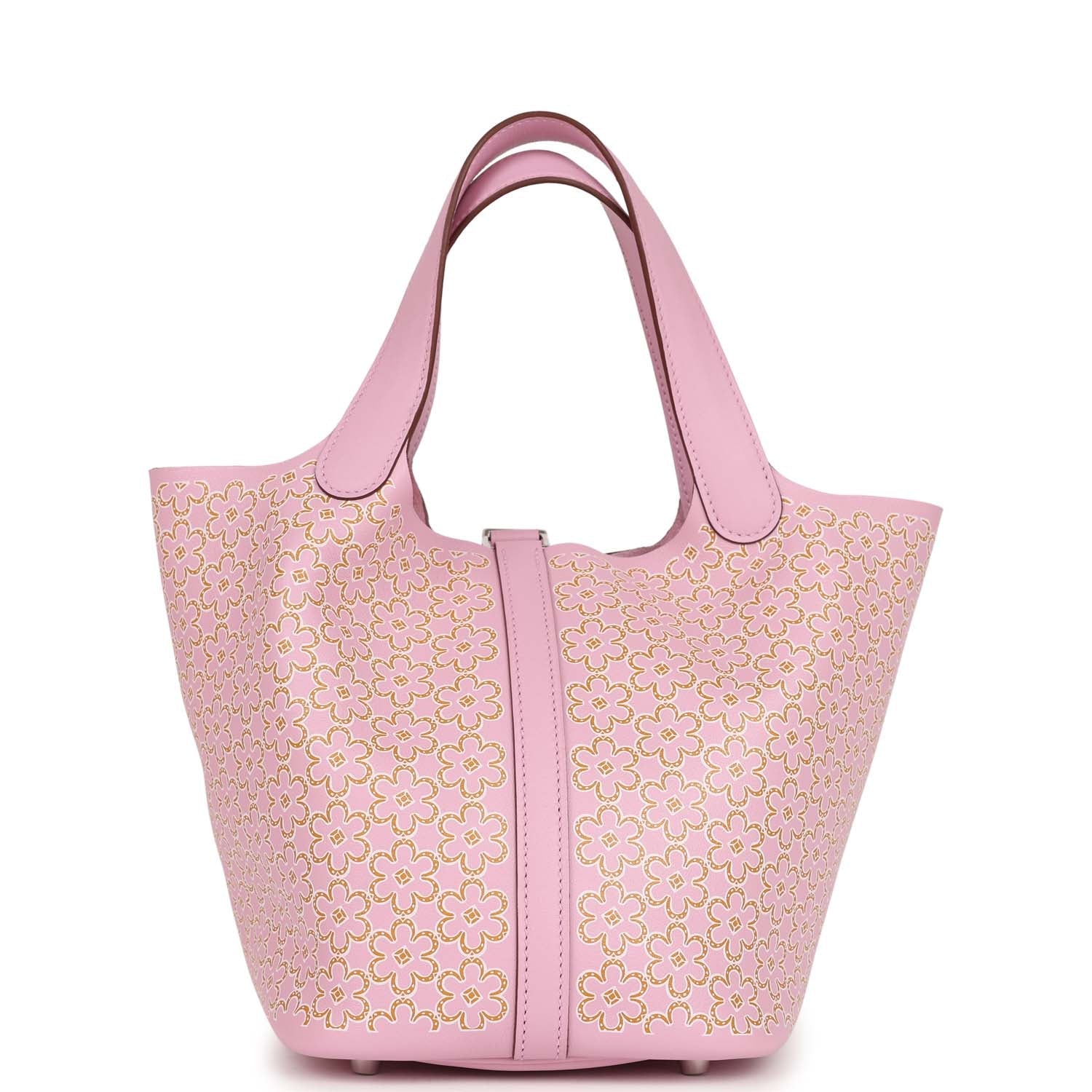Hermes Picotin Lock 18 "Lucky Daisy" Mauve Sylvestre/Cuivre/White Swif