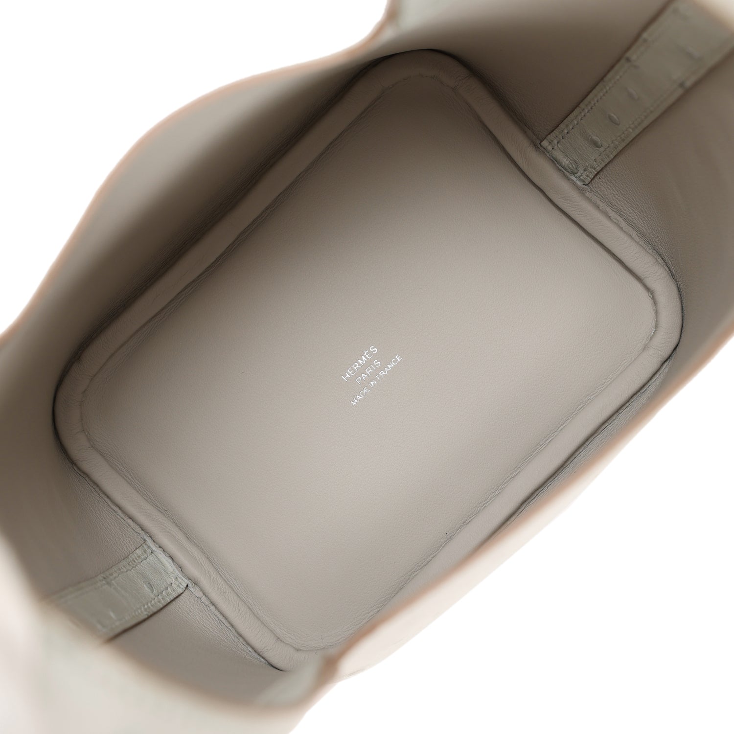 Hermes Micro Picotin 14 Gris Perle Ostrich Palladium Hardware