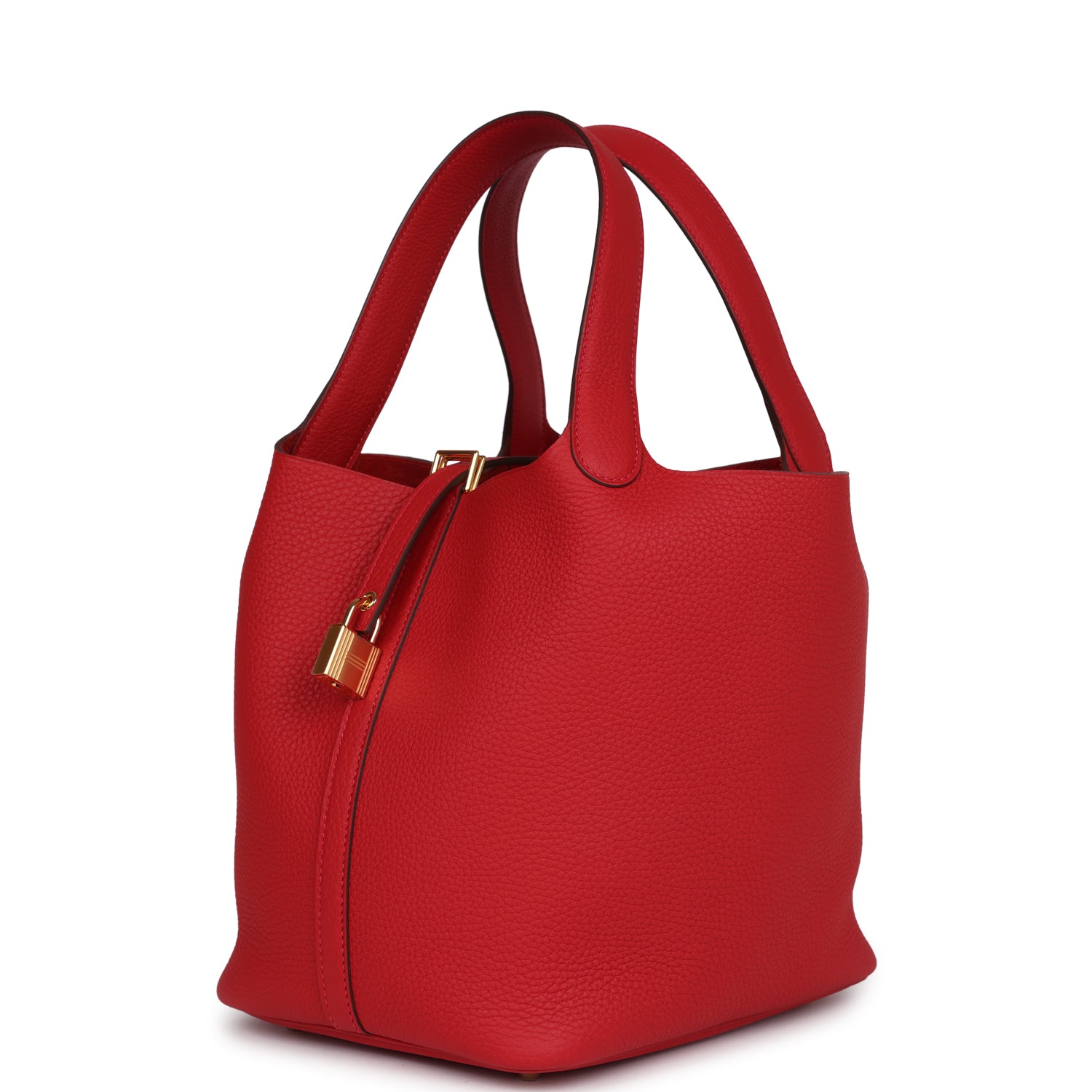 Hermes Picotin Lock 22 Vermillion Clemence Gold Hardware