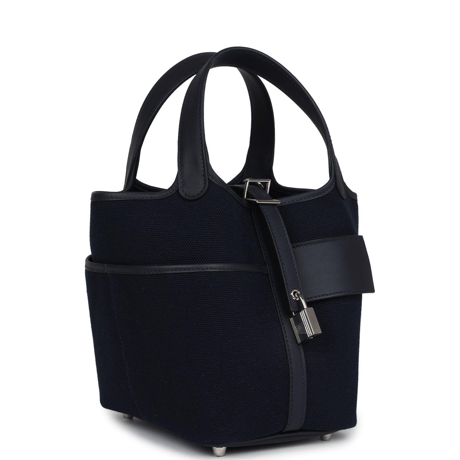 Hermes Picotin Cargo 18 Bleu Marine/Black Swift & Toile Palladium Hardware