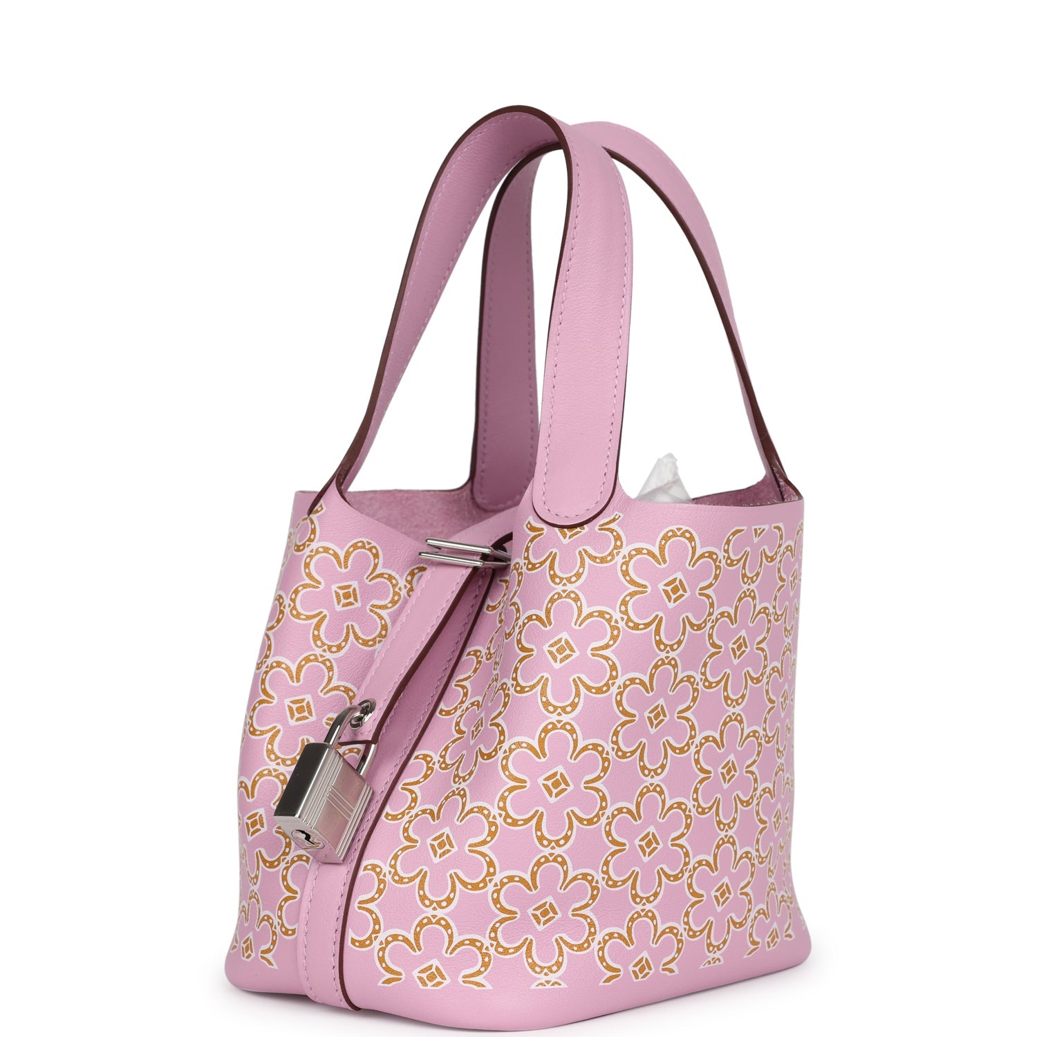 Hermes Micro Picotin Lock 14 "Lucky Daisy" Mauve Sylvestre Swift Palla