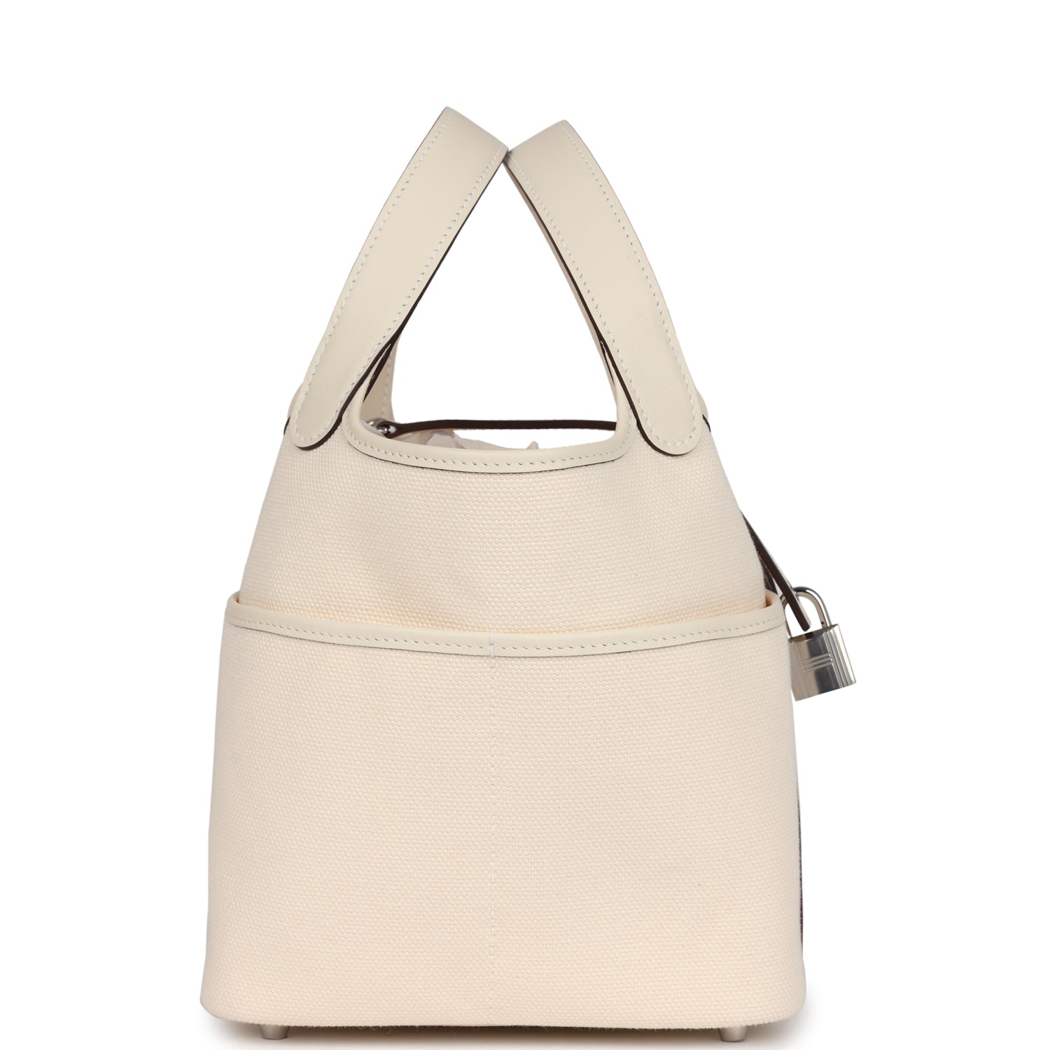 Hermes Picotin Cargo 18 Nata Swift and Toile Canvas Palladium